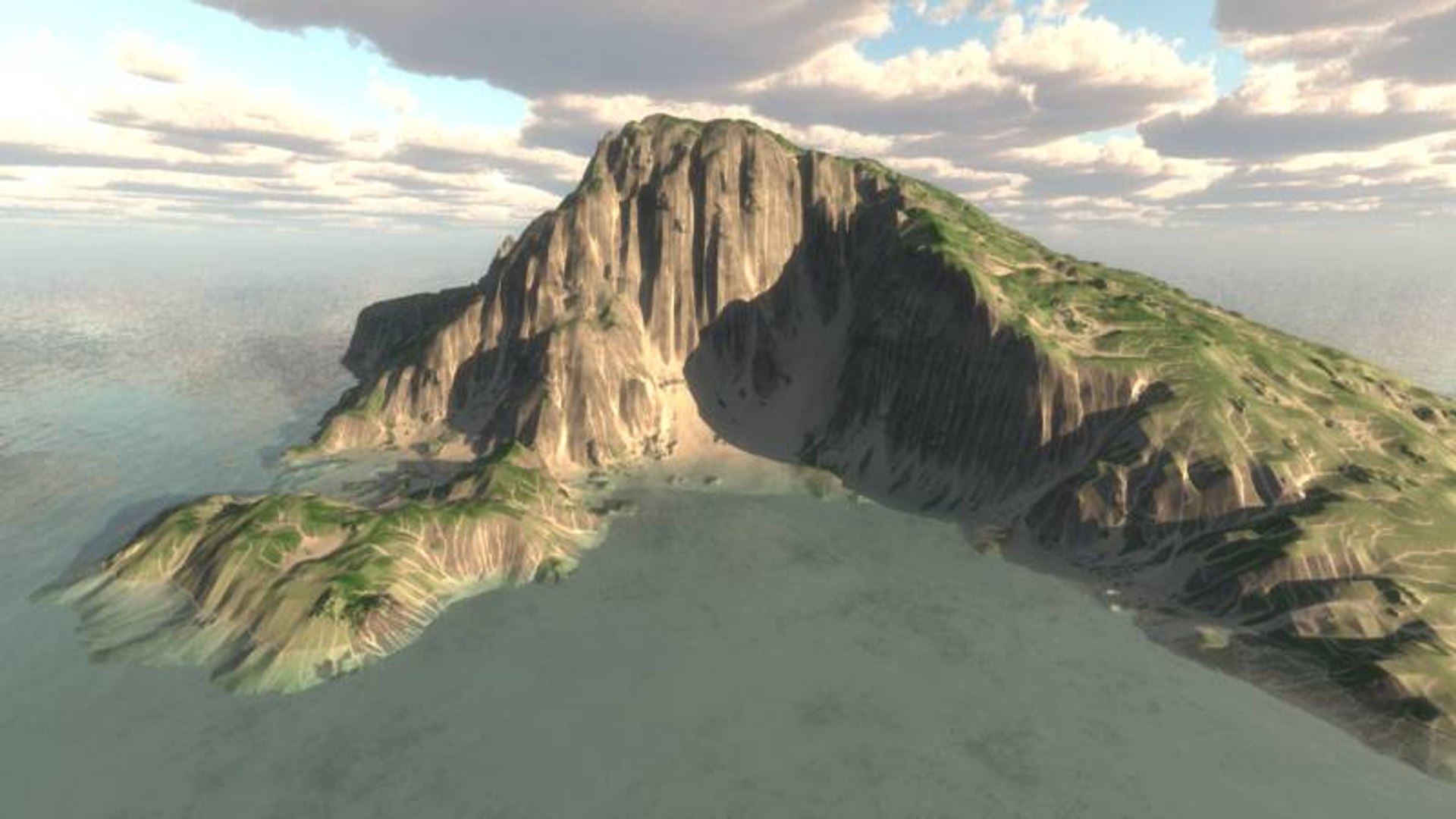 Mountain Island Terrain 3D Model - TurboSquid 1250643