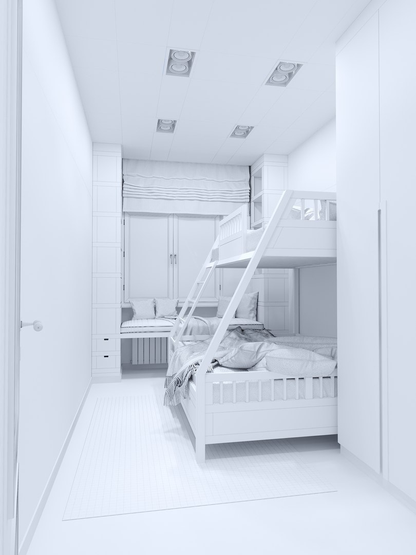 3D Hostel Apartment Interior Rooms Model - TurboSquid 1431460