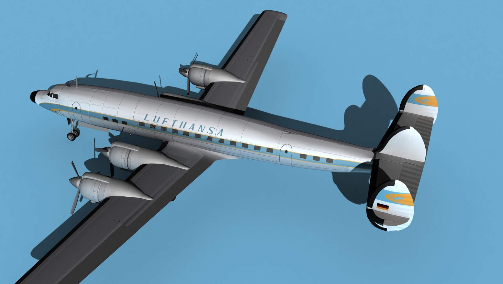 3D Model Lockheed L1649 Star Liner Lufthansa - TurboSquid 1921231