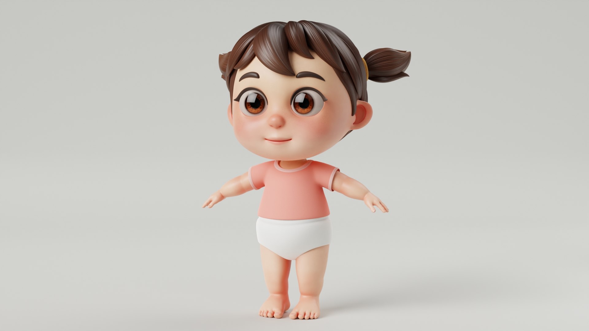 Cartoon Baby Girl Model - TurboSquid 2208643