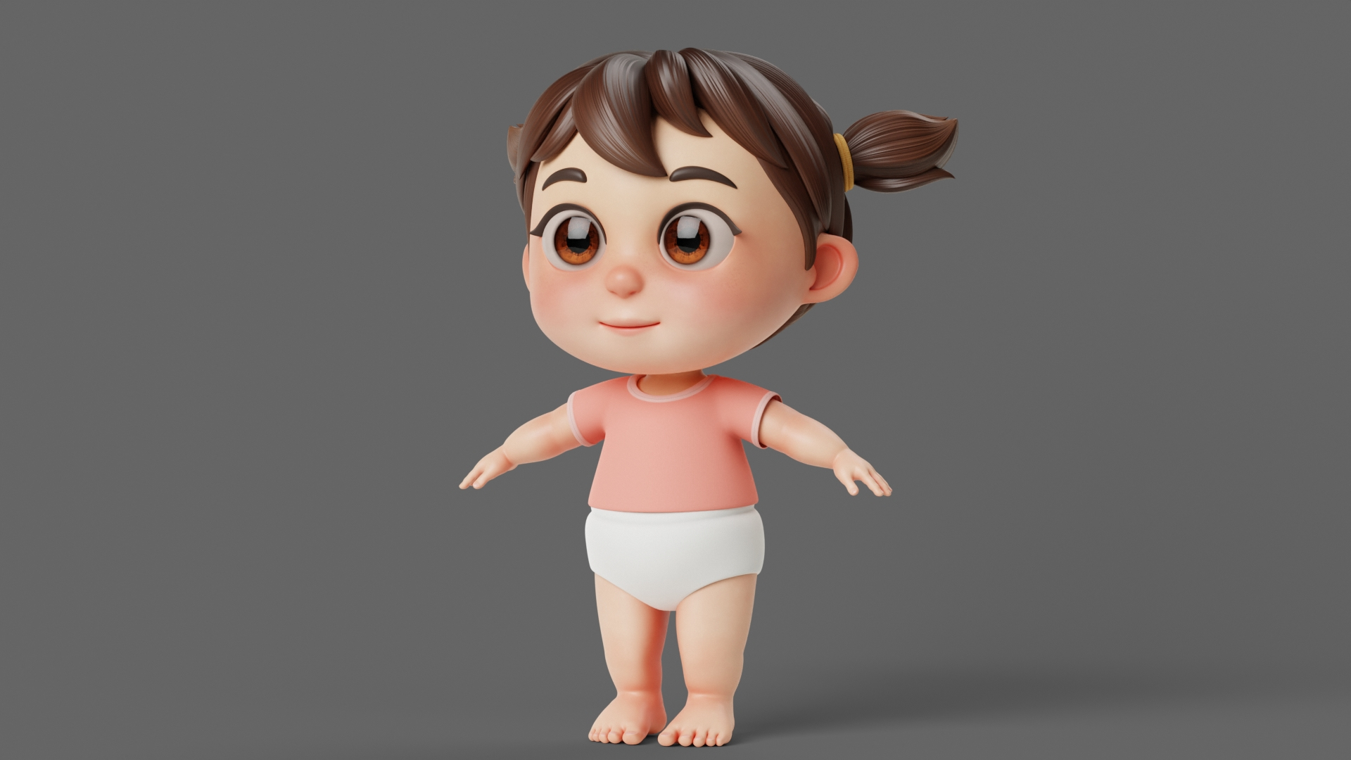 Cartoon Baby Girl Model - TurboSquid 2208643