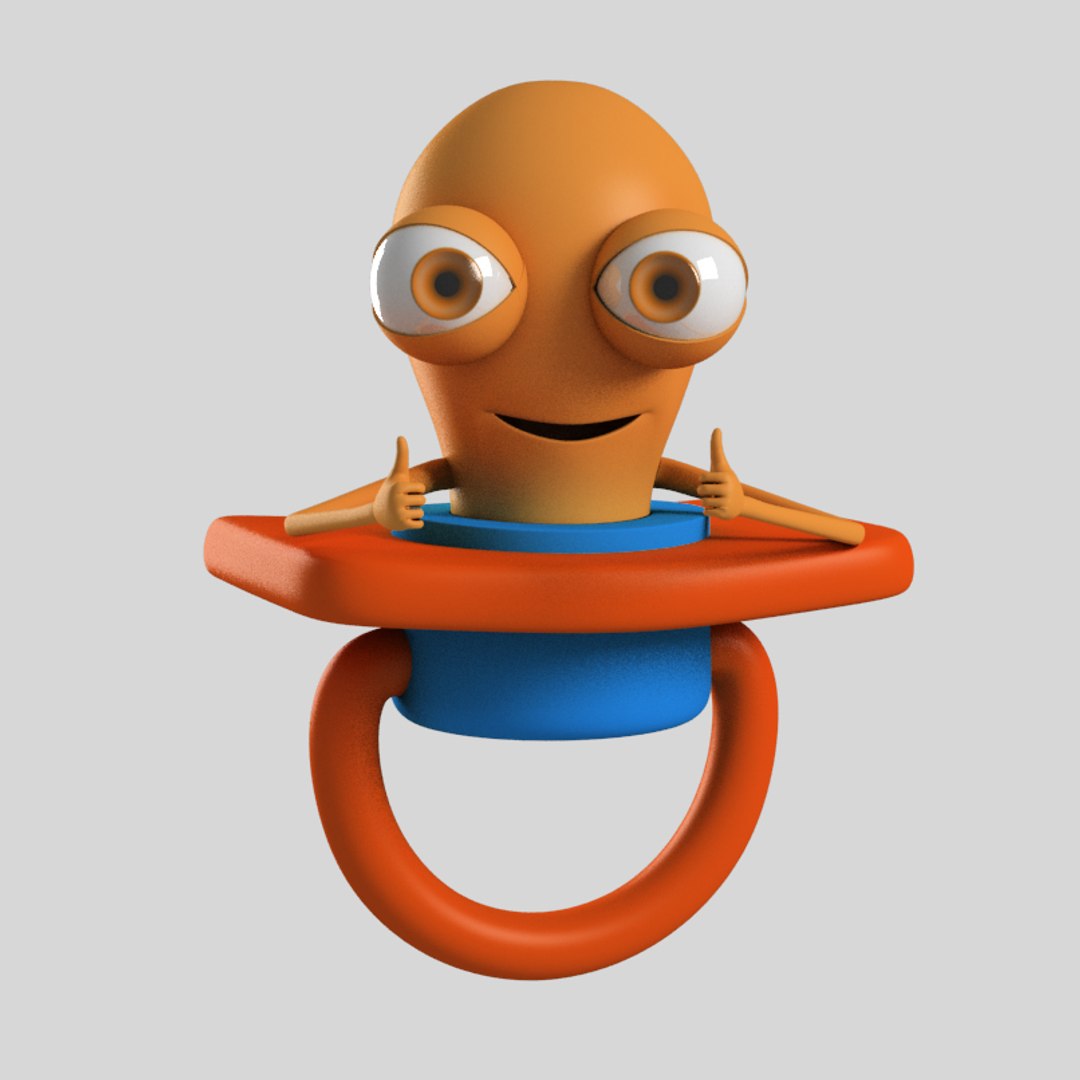 3D rigged pacifier cartoon character - TurboSquid 1489480