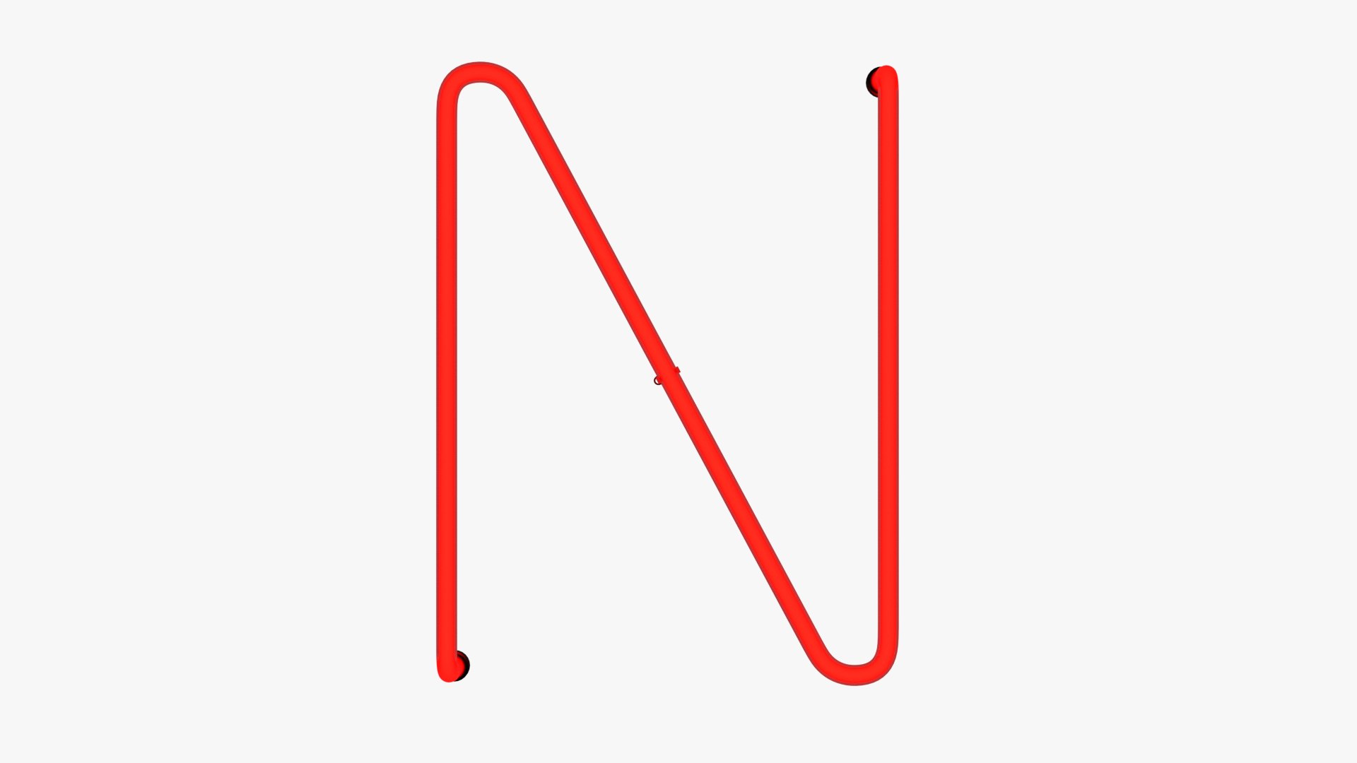 3D Neon Red Alphabet N - TurboSquid 2151178