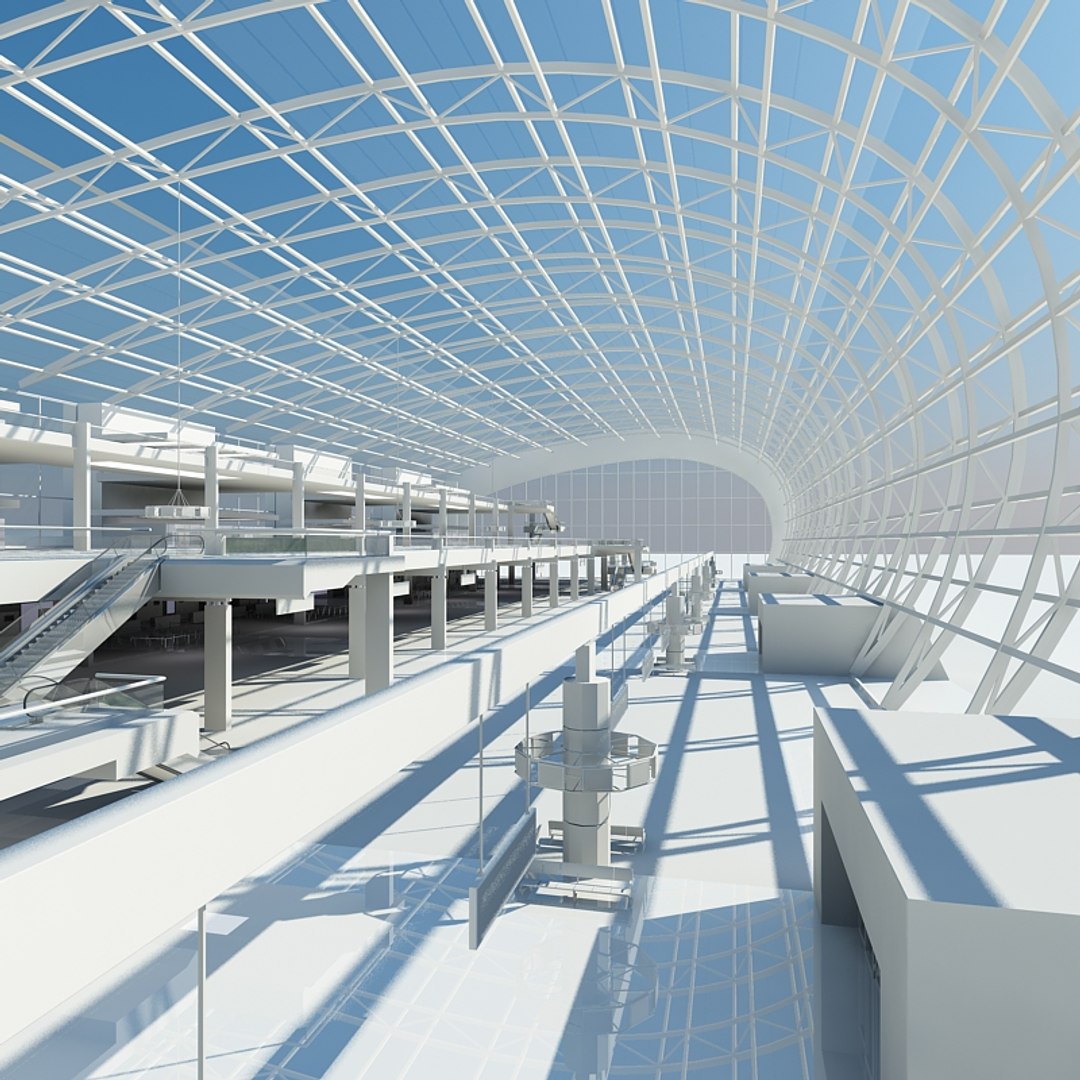 3ds max airport interior