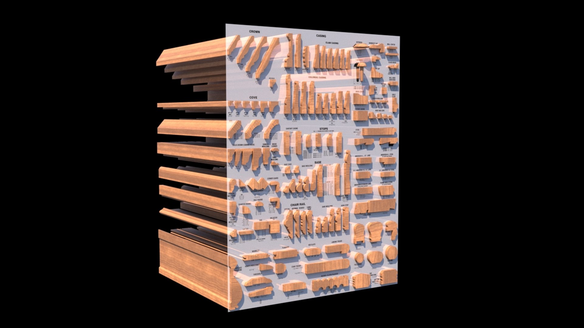 Molding Kitbash V1 - 128 Profile Set 3D Model - TurboSquid 1797243