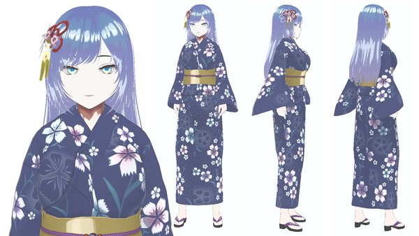 modelo 3d Modelo 3D de personaje estilizado de chica de anime ...