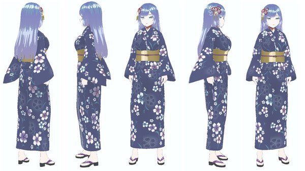 modelo 3d Modelo 3D de personaje estilizado de chica de anime ...