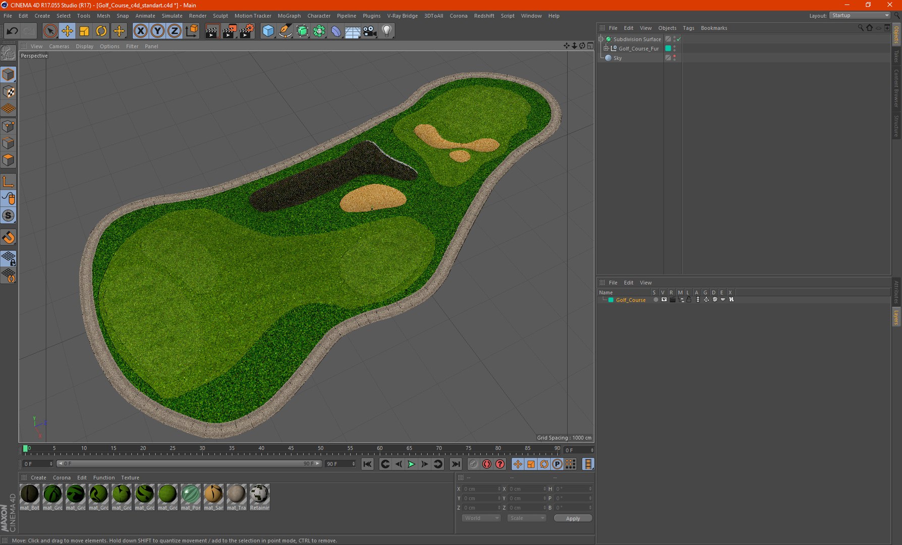 Golf Course model - TurboSquid 1912549