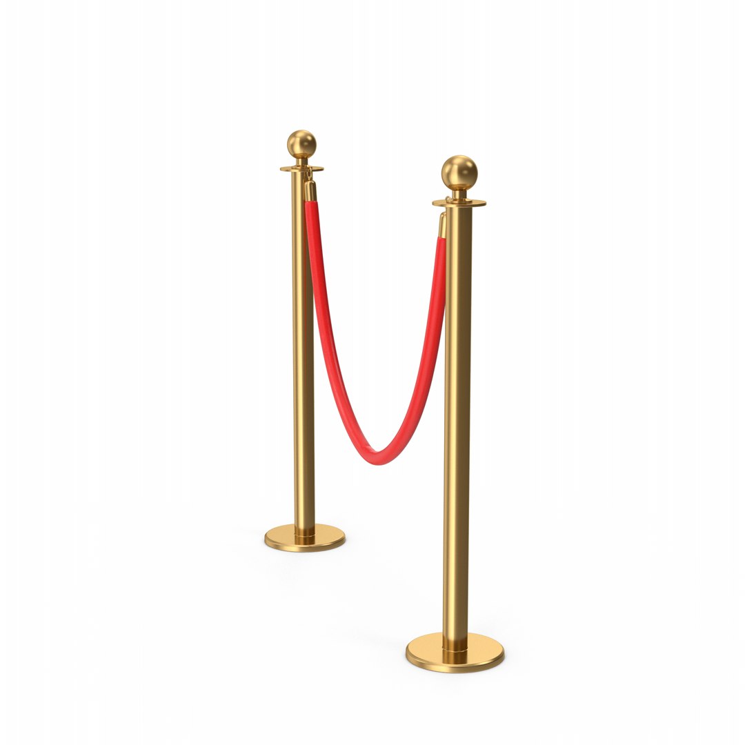 3D Red Rope Stanchion - TurboSquid 2196804