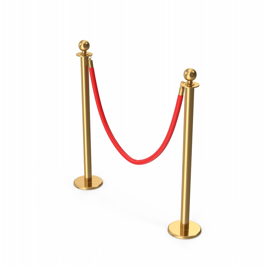 3D Red Rope Stanchion - TurboSquid 2196804