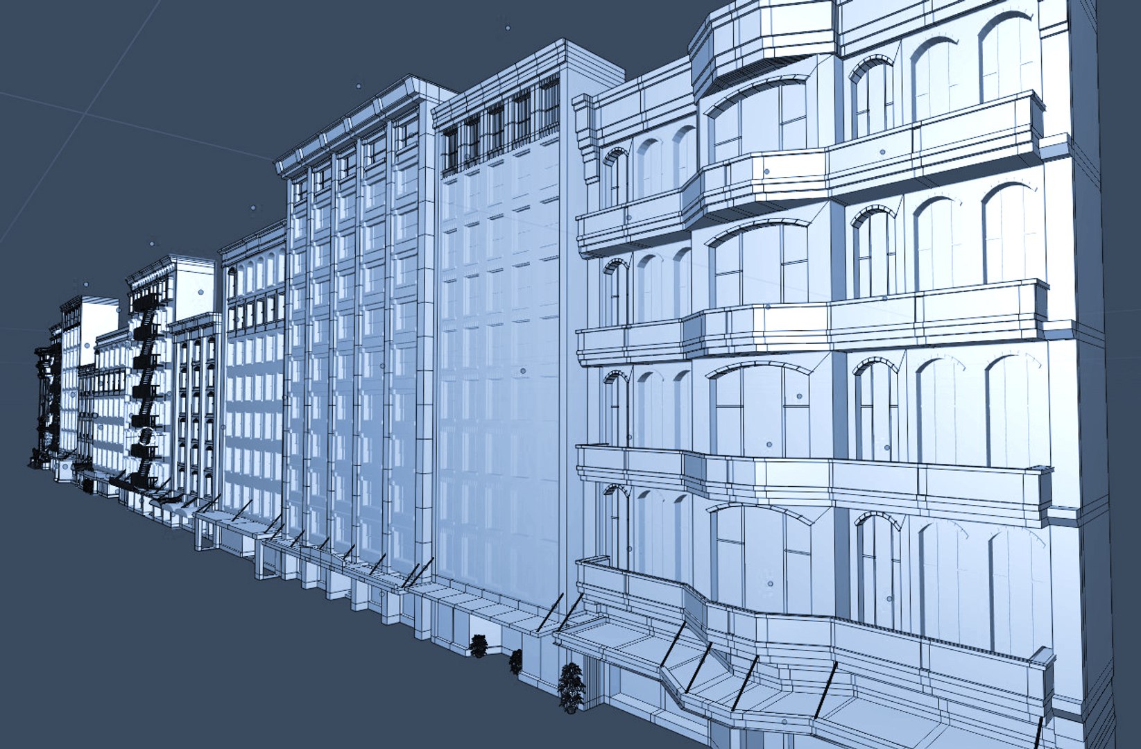 Set Buildings Style 3D Model - TurboSquid 1636167