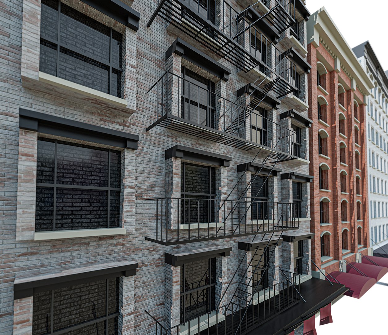 Set Buildings Style 3D Model - TurboSquid 1636167