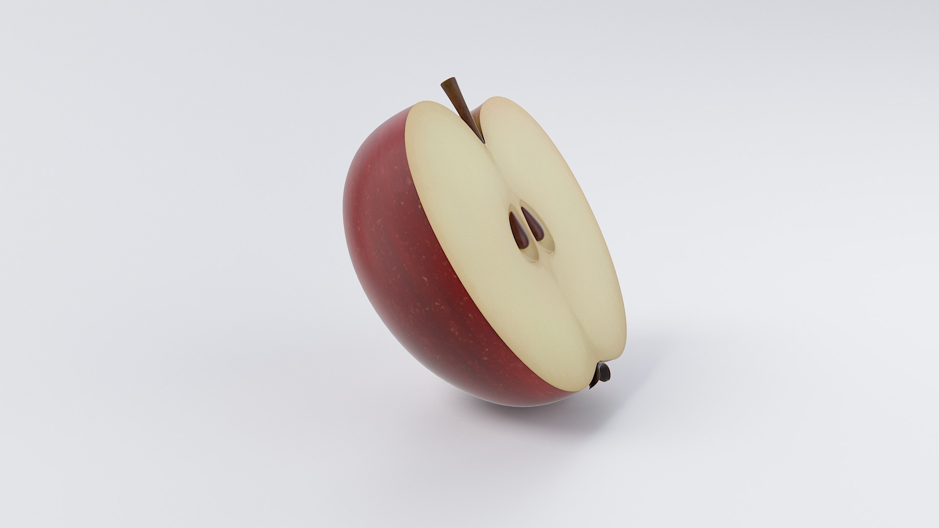 Cartoon Red Apple Half 3D Model - TurboSquid 2086509