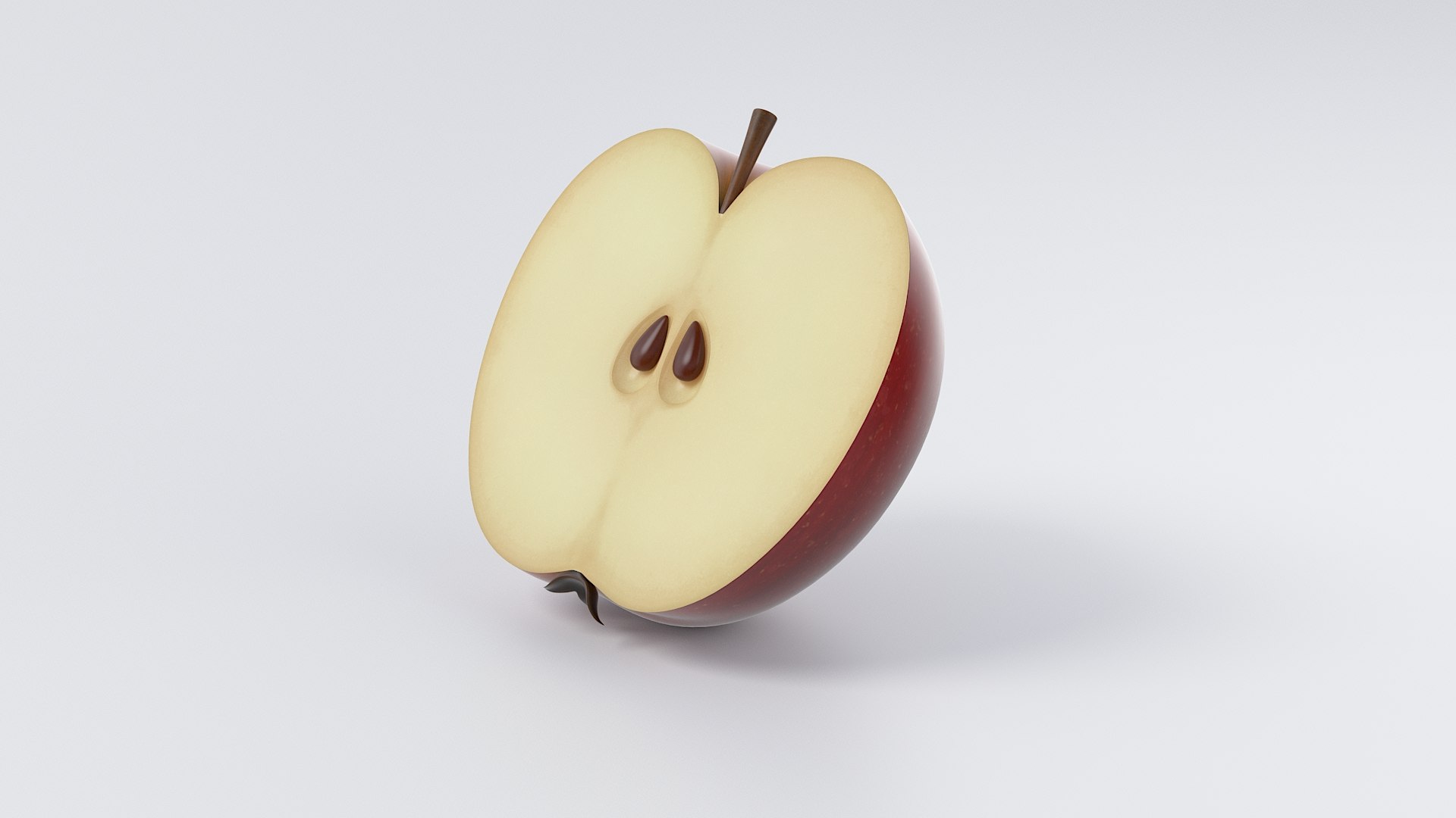 Cartoon Red Apple Half 3D Model - TurboSquid 2086509