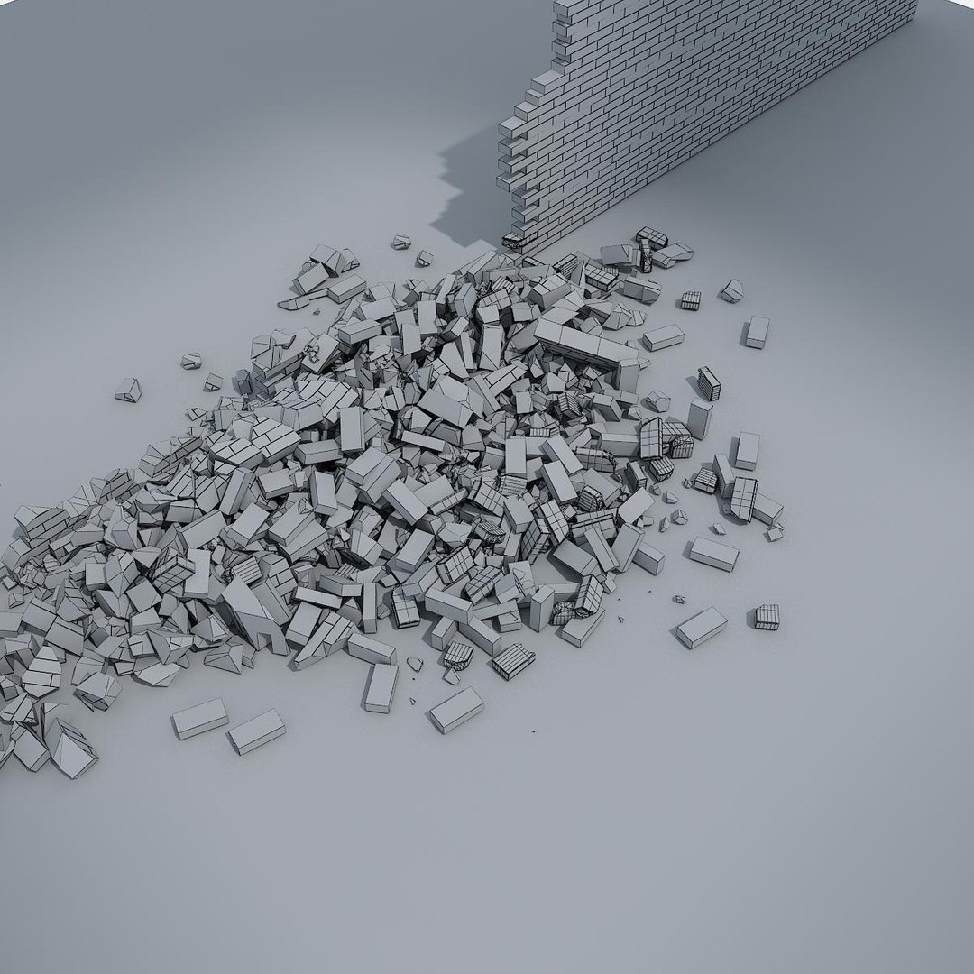 3d Model Brick Explode 1 Wall