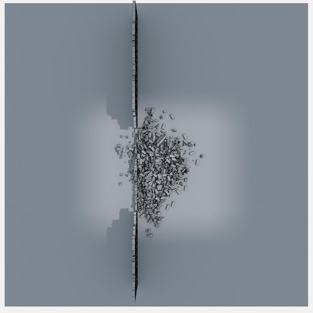 3d Model Brick Explode 1 Wall