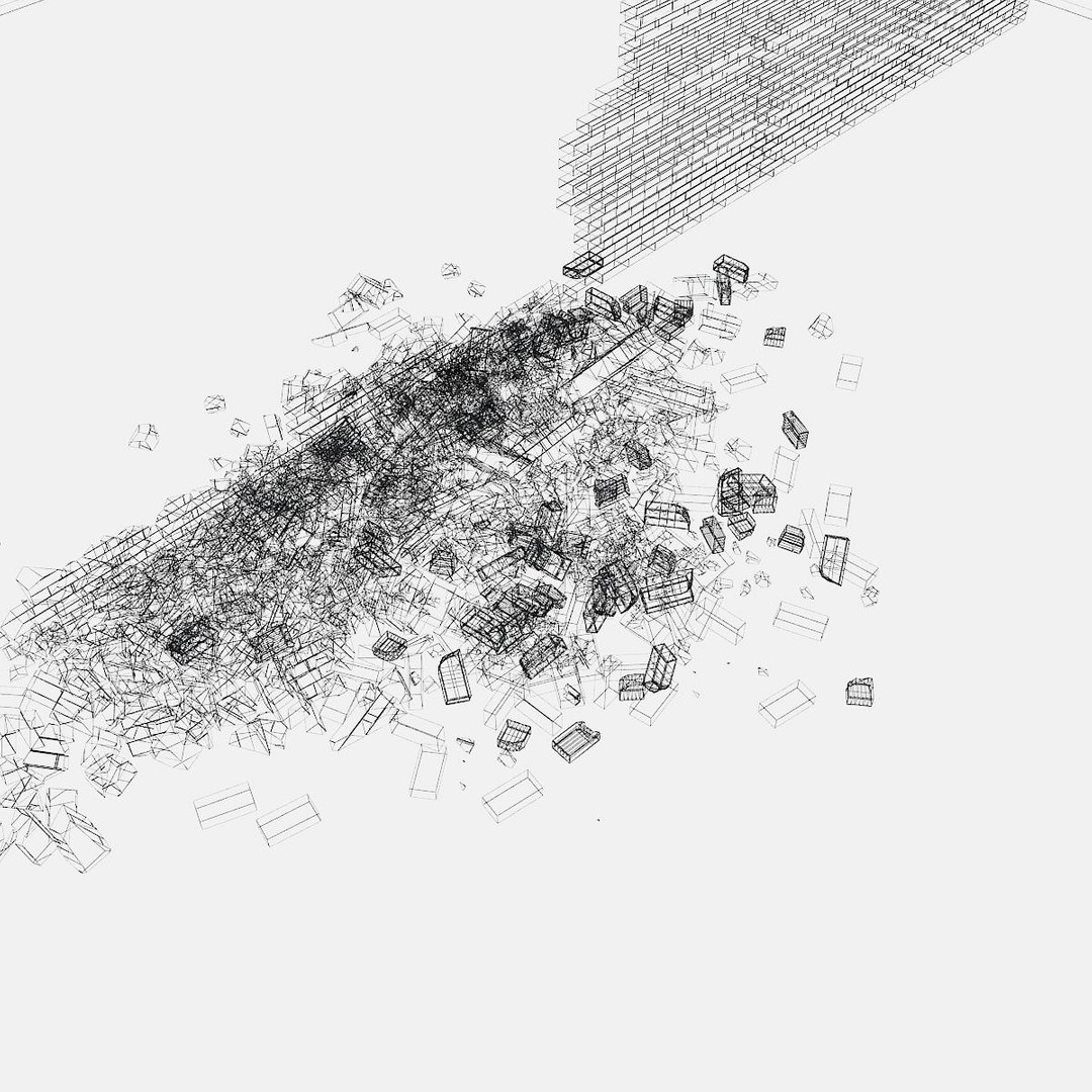 3d Model Brick Explode 1 Wall