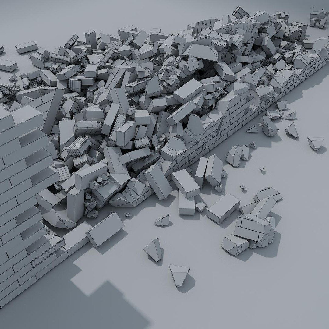 3d Model Brick Explode 1 Wall