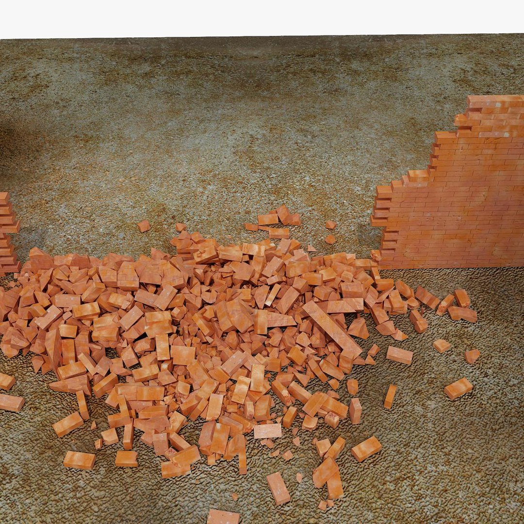 3d Model Brick Explode 1 Wall