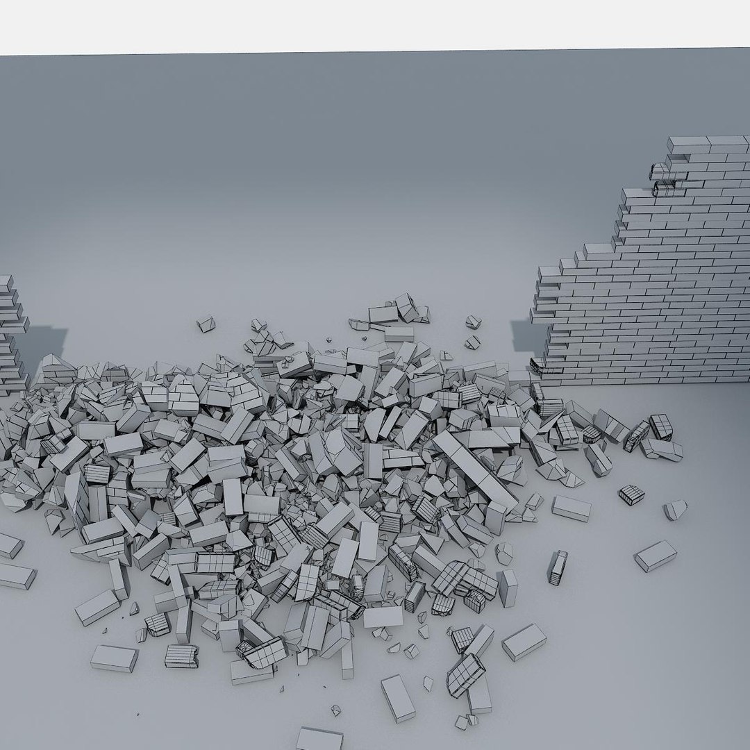 3d Model Brick Explode 1 Wall