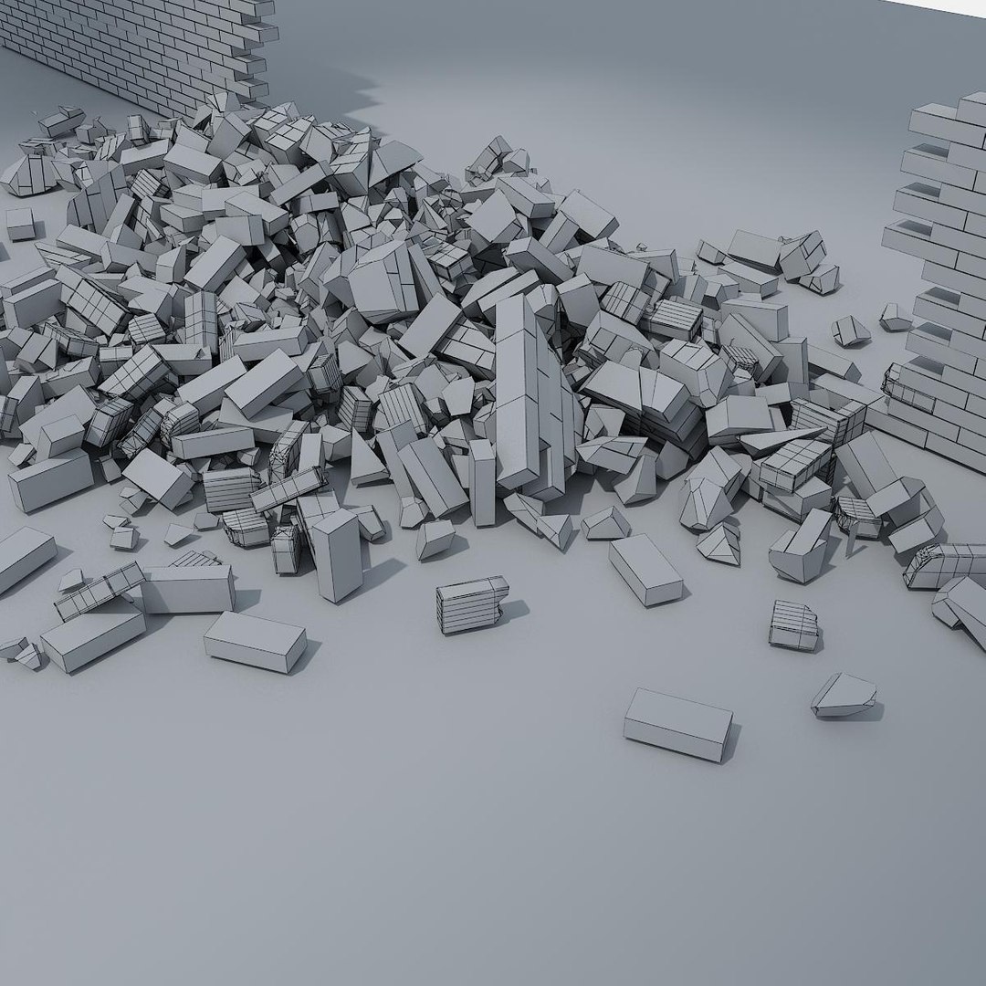 3d Model Brick Explode 1 Wall