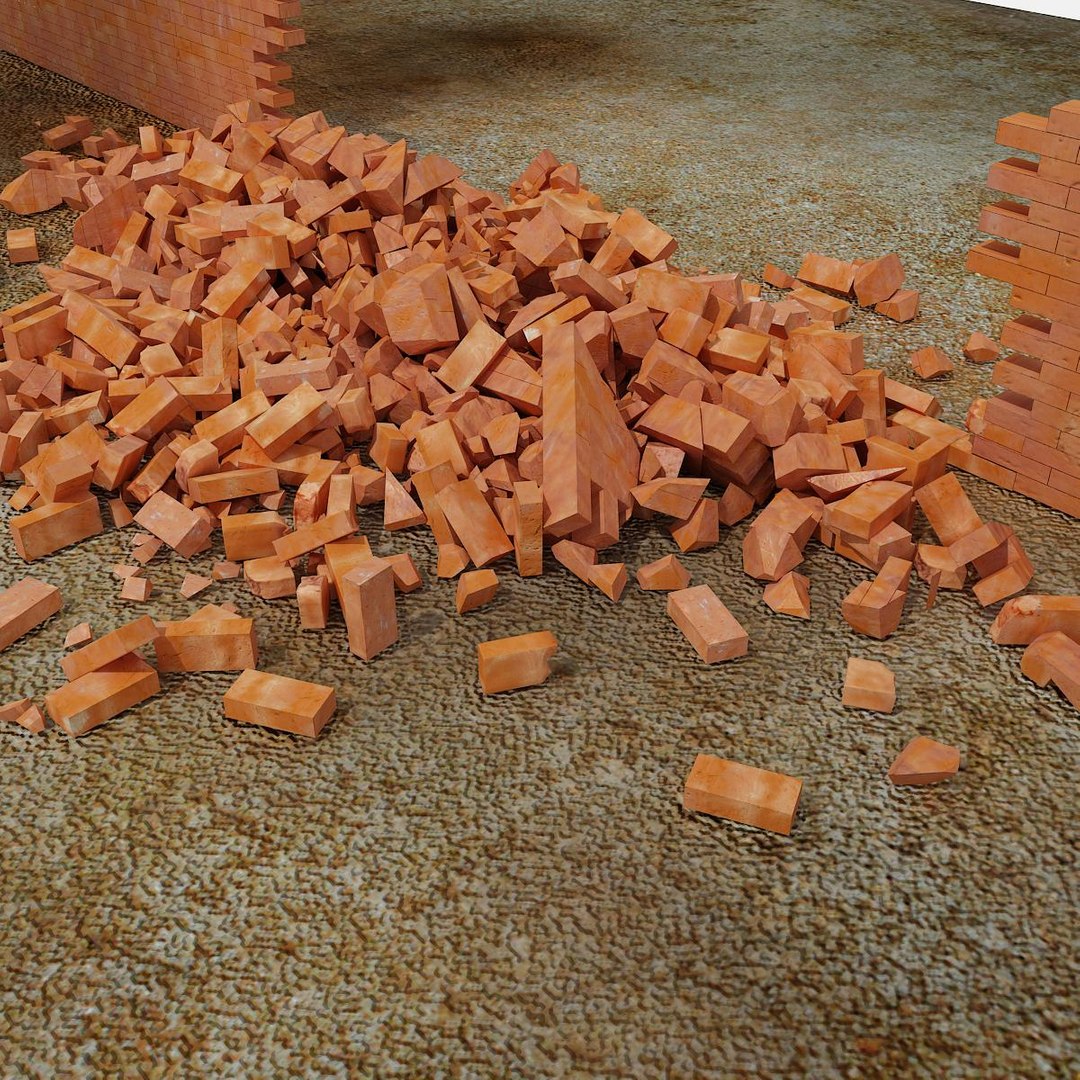 3d Model Brick Explode 1 Wall
