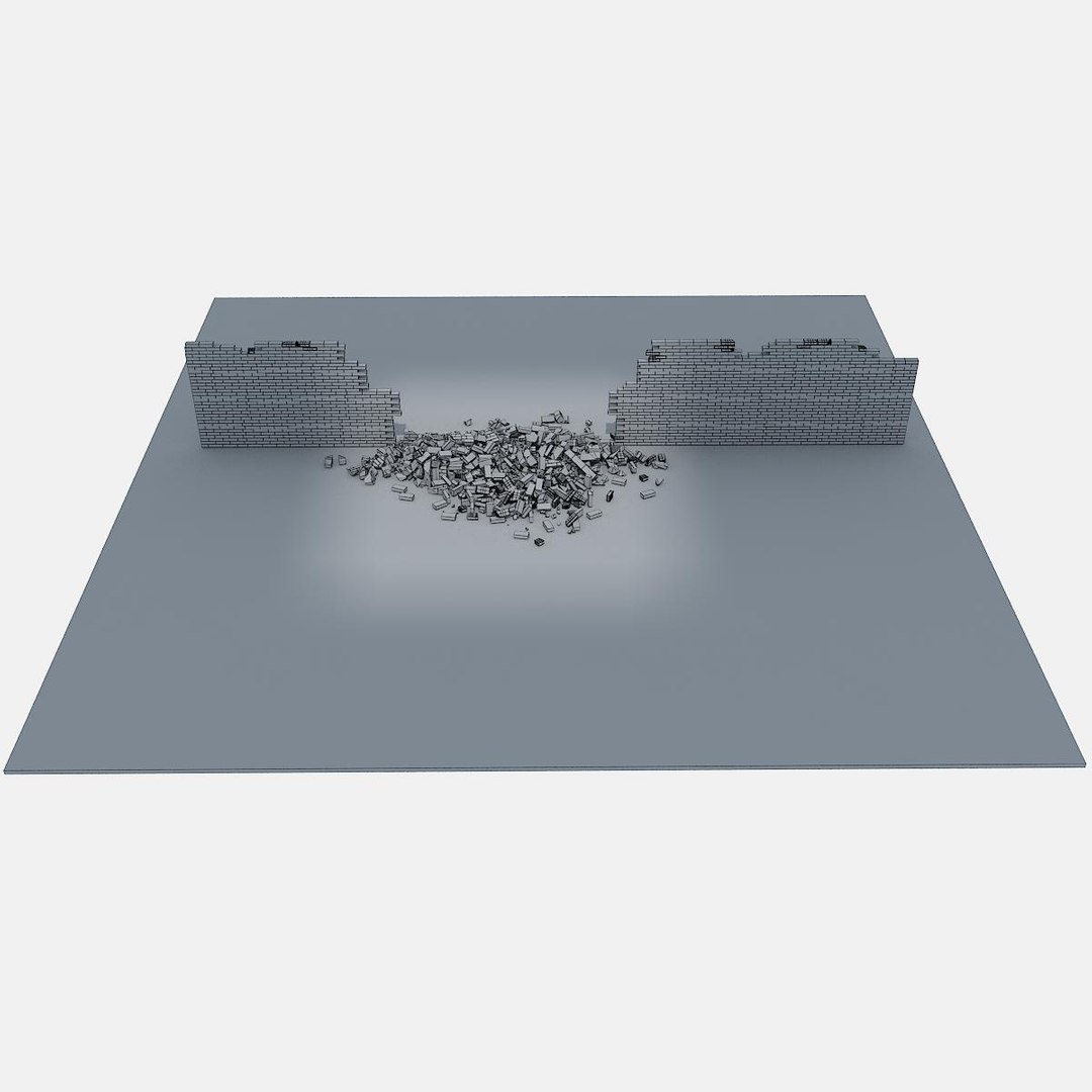 3d Model Brick Explode 1 Wall