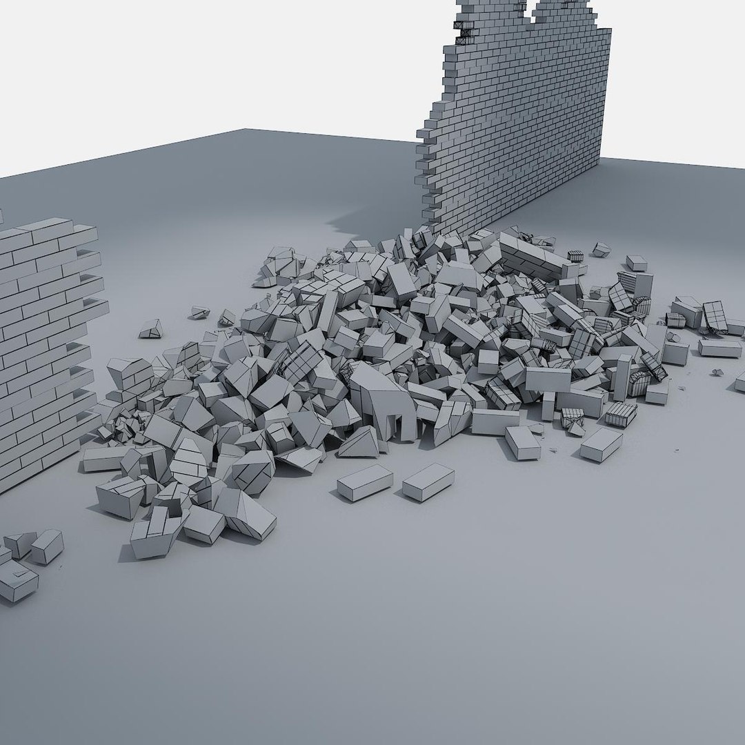 3d Model Brick Explode 1 Wall