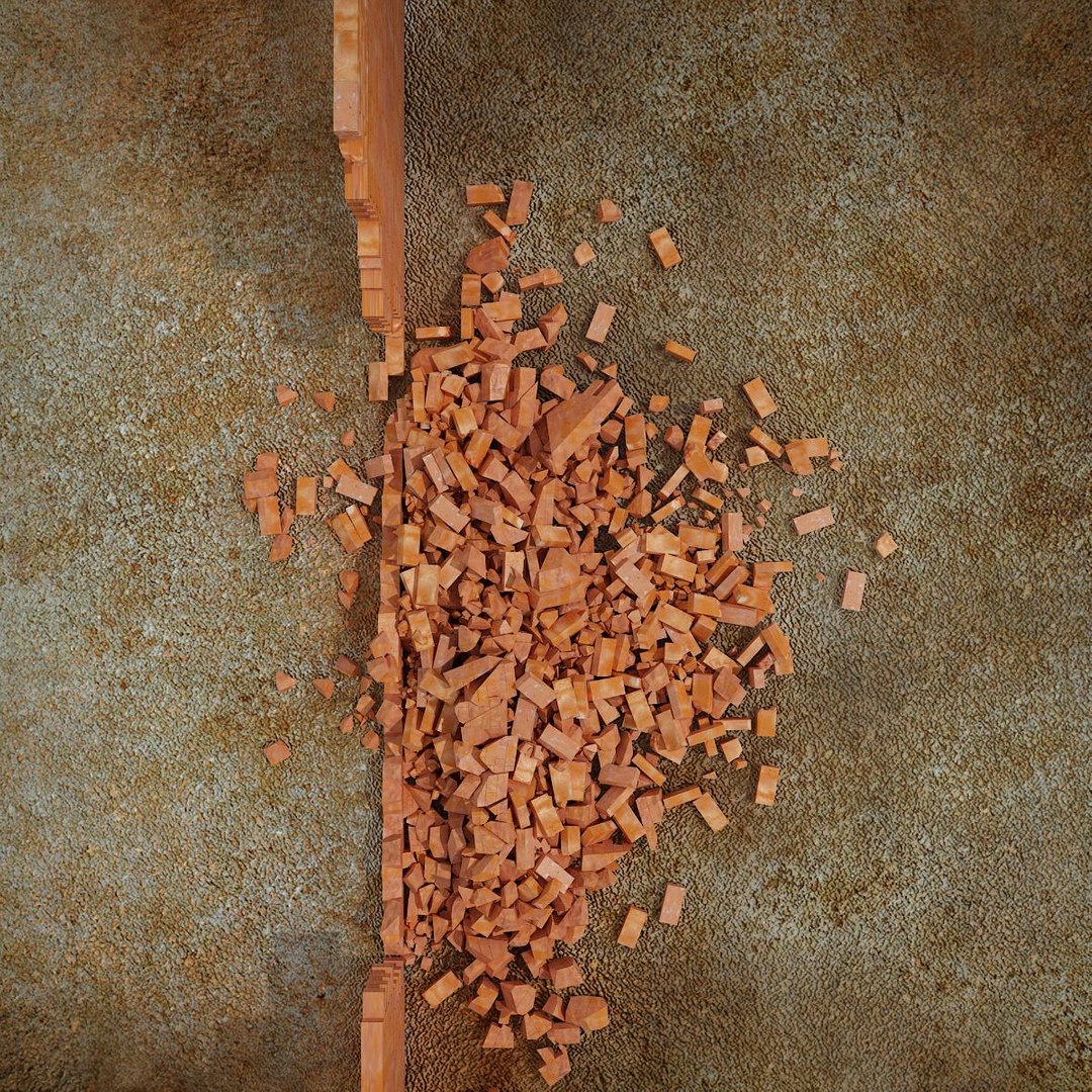 3d Model Brick Explode 1 Wall