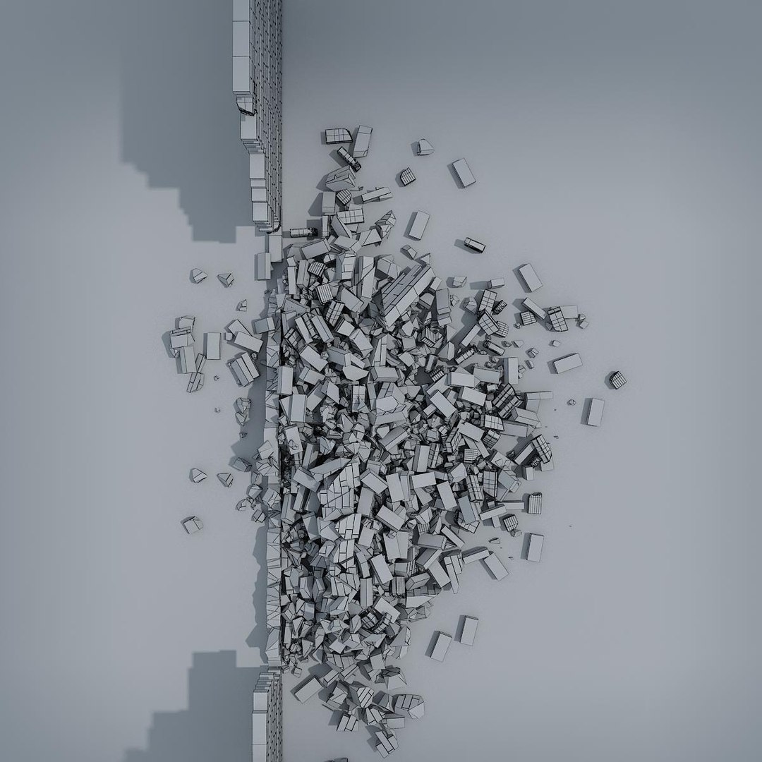 3d Model Brick Explode 1 Wall