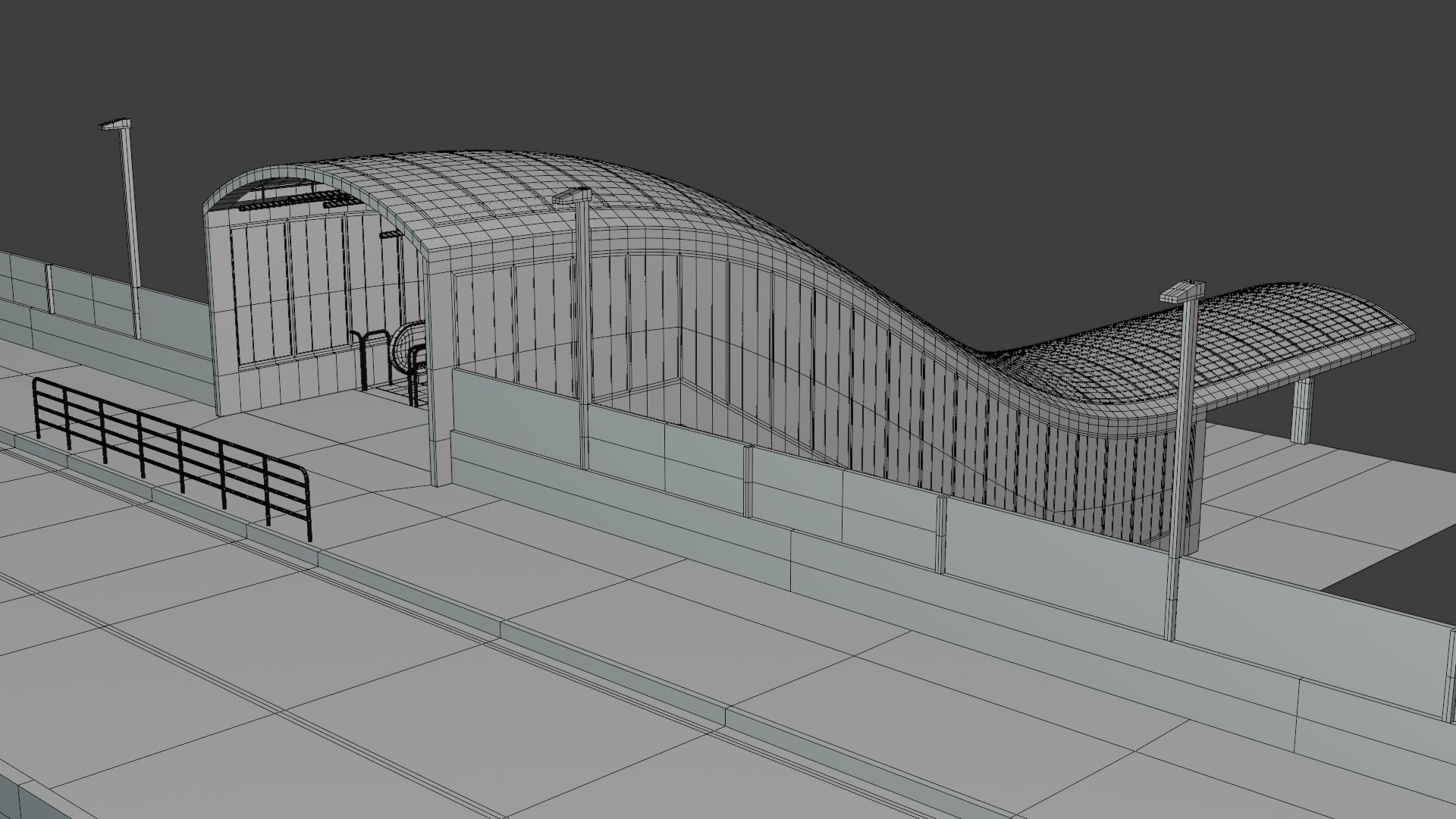 3D Model Bridge With Pedestrian Ramp - TurboSquid 2307701