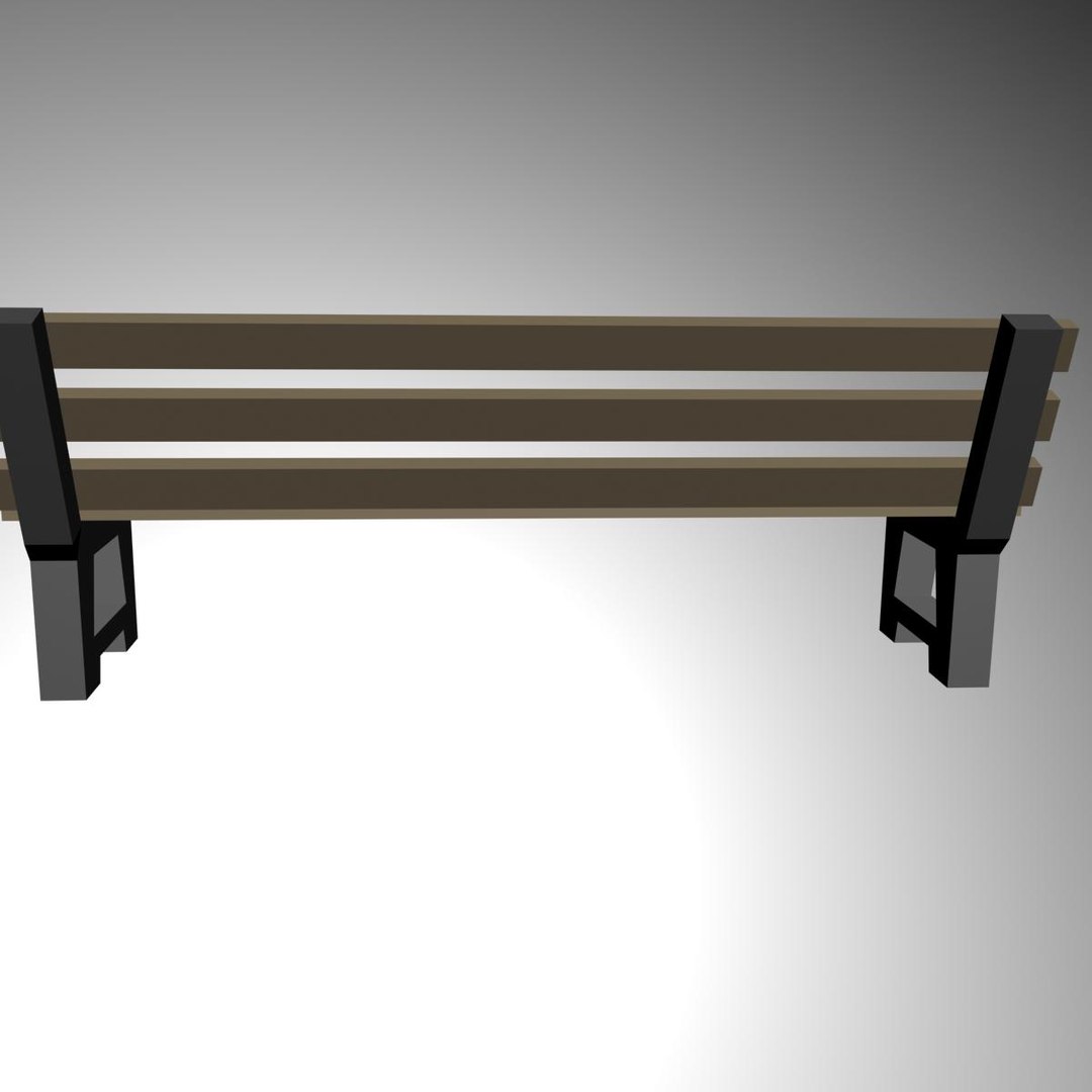 3d Low-poly Bench Model