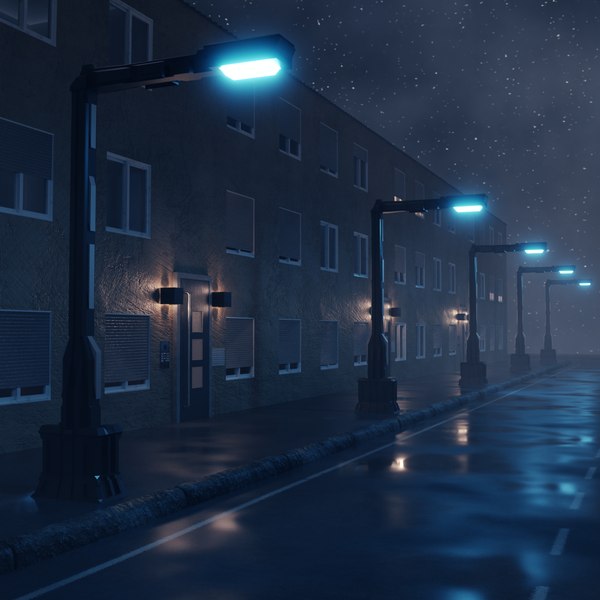 사이버펑크 스트리트 라이트 3D 모델 - TurboSquid 1816292