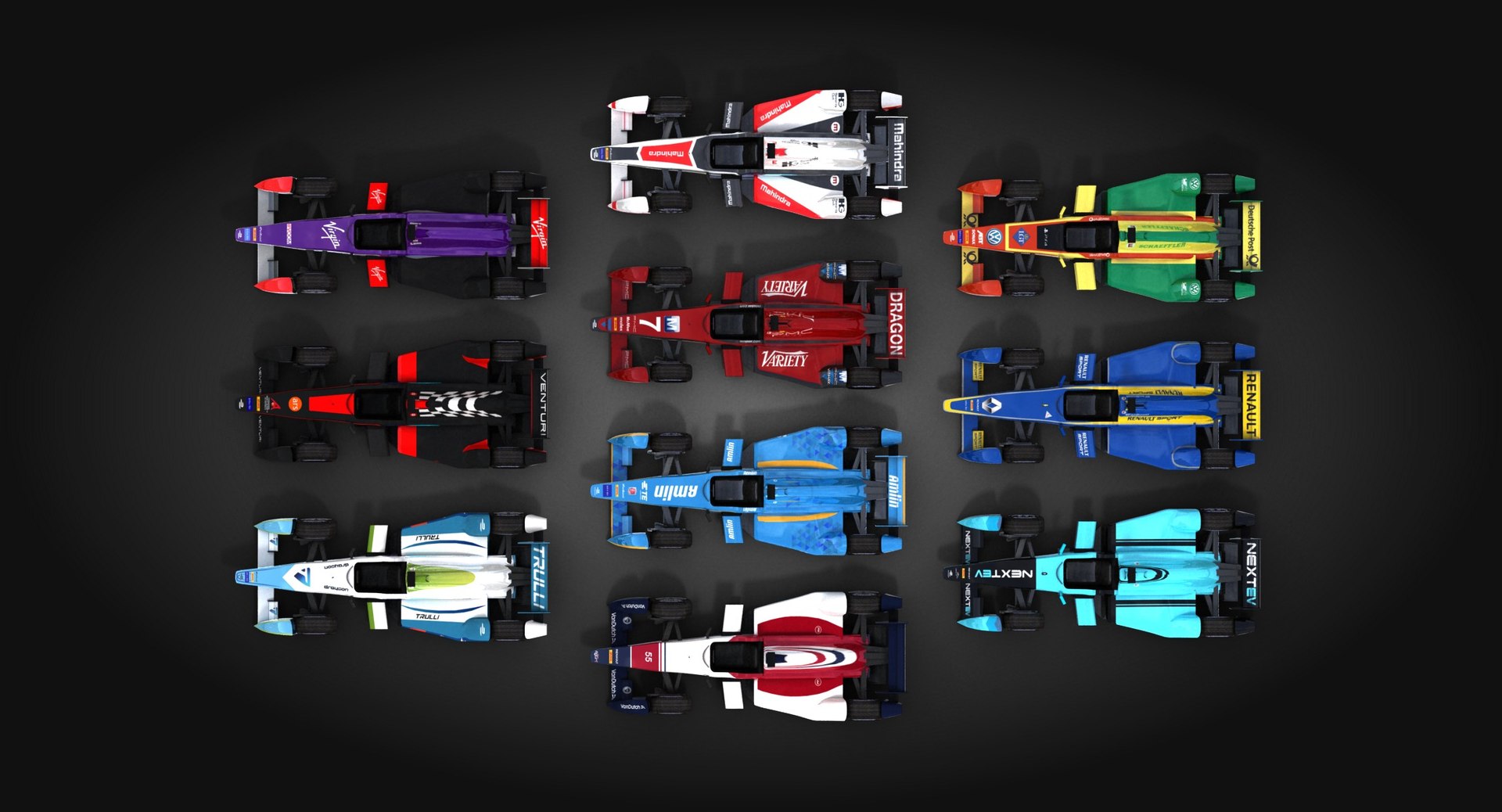 3d Formula E Teams Pack Model