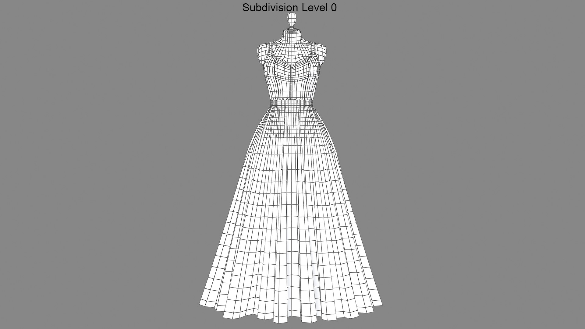 3D Model Elegant Gown Dress - TurboSquid 1483392