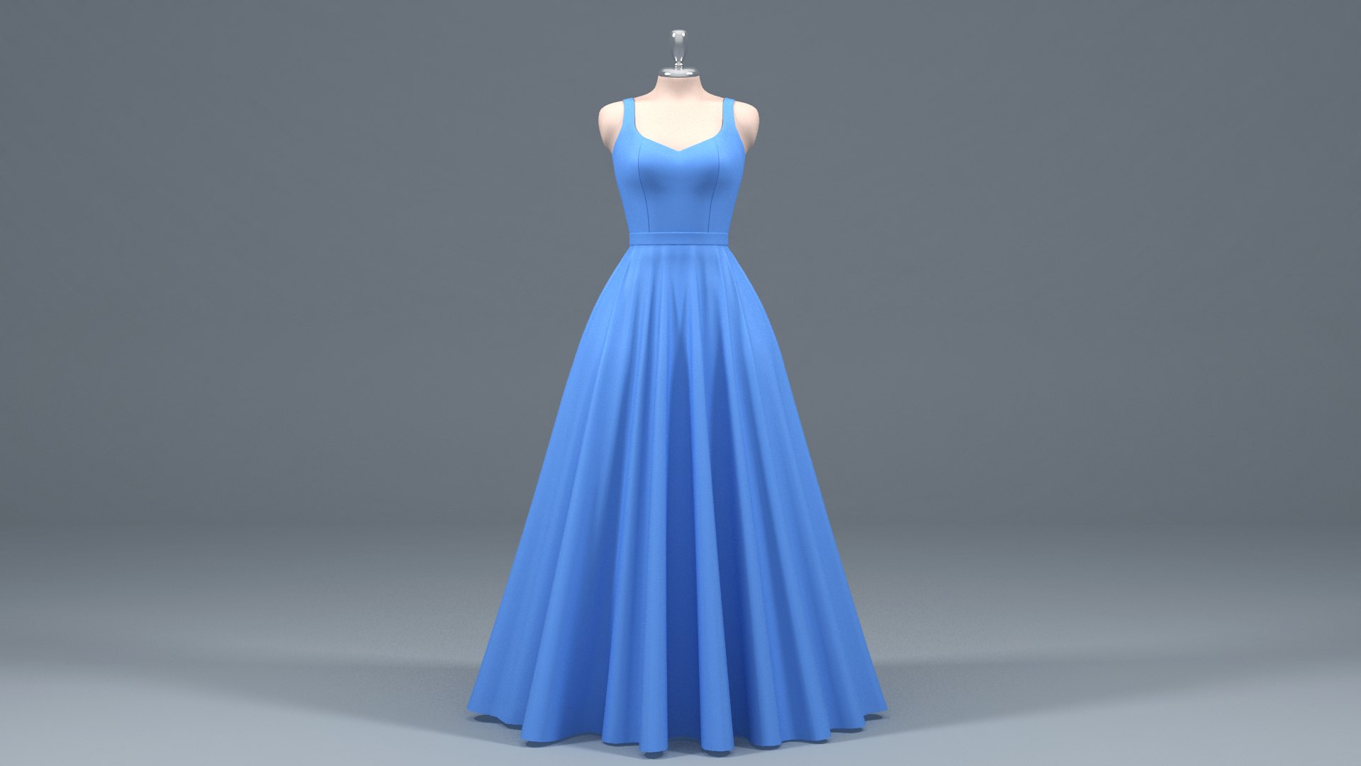 3D Model Elegant Gown Dress - TurboSquid 1483392