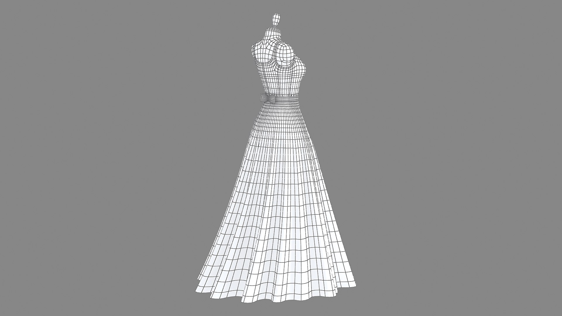 3D Model Elegant Gown Dress - TurboSquid 1483392