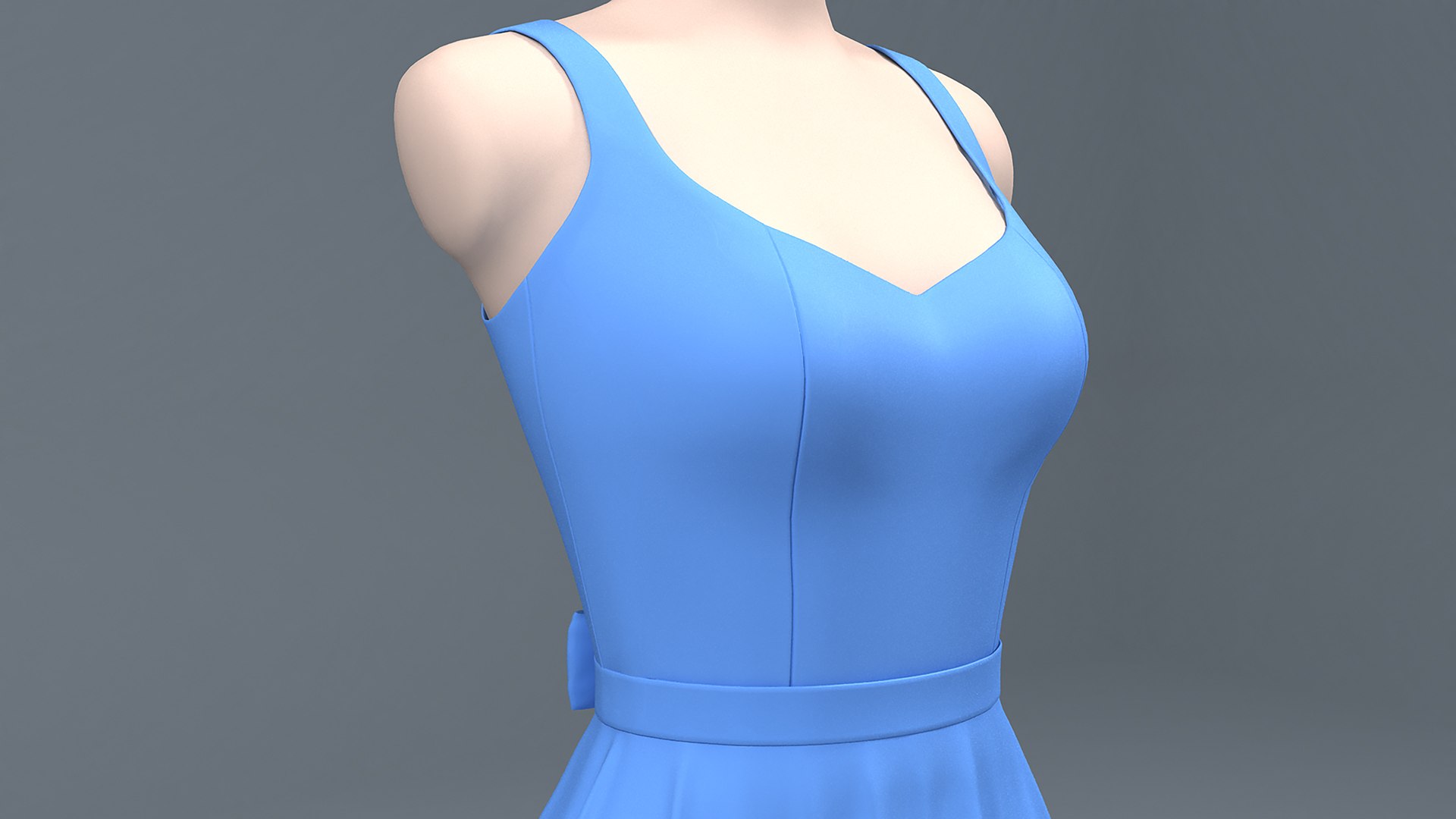 3D Model Elegant Gown Dress - TurboSquid 1483392