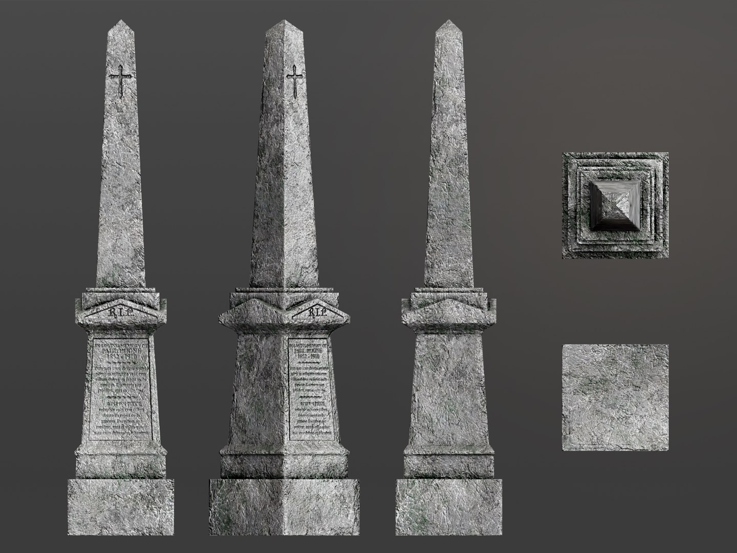 Cemetery monument model - TurboSquid 1673219