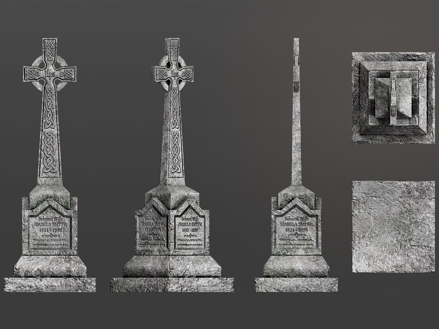 Cemetery monument model - TurboSquid 1673219