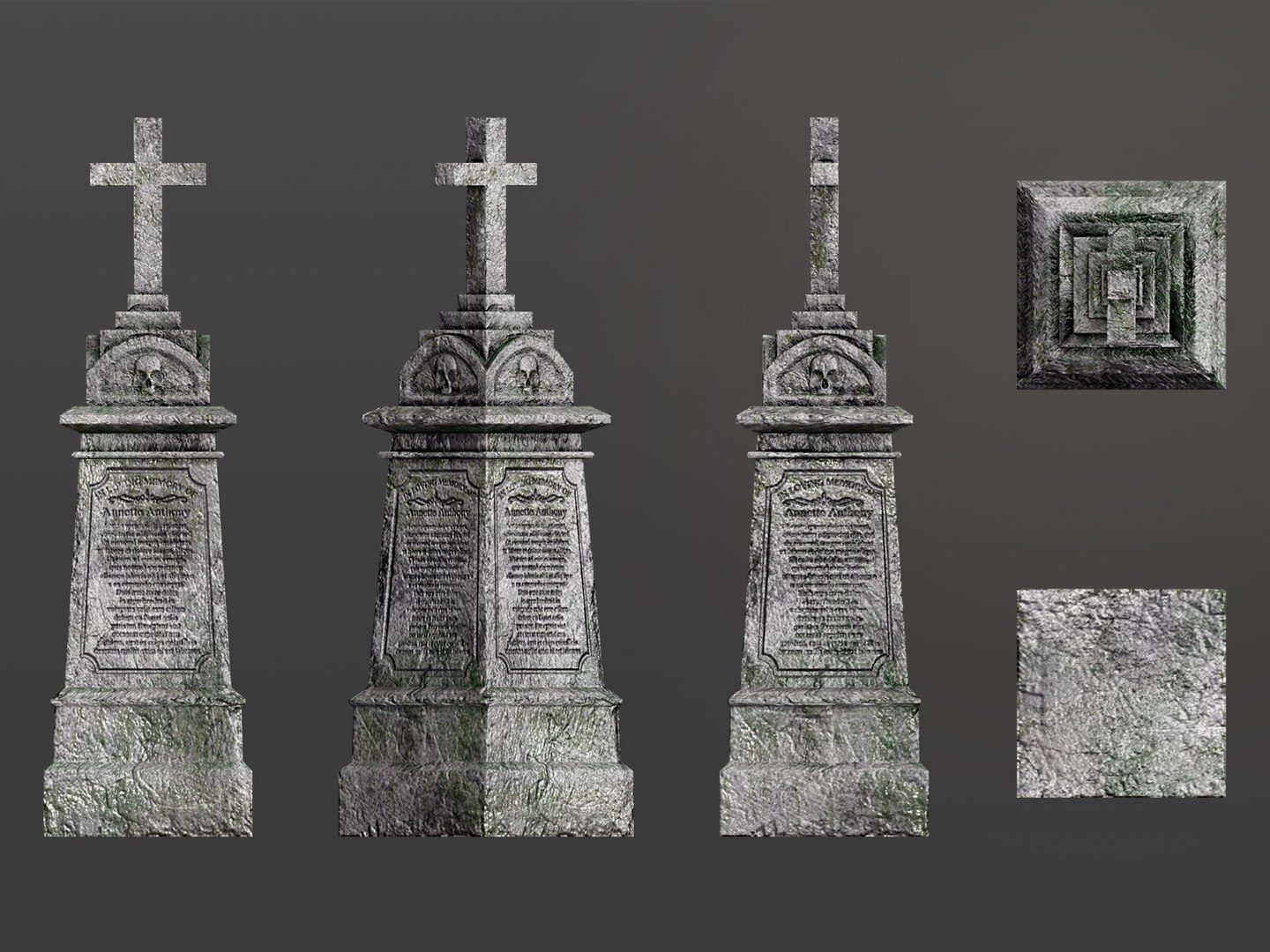 Cemetery monument model - TurboSquid 1673219