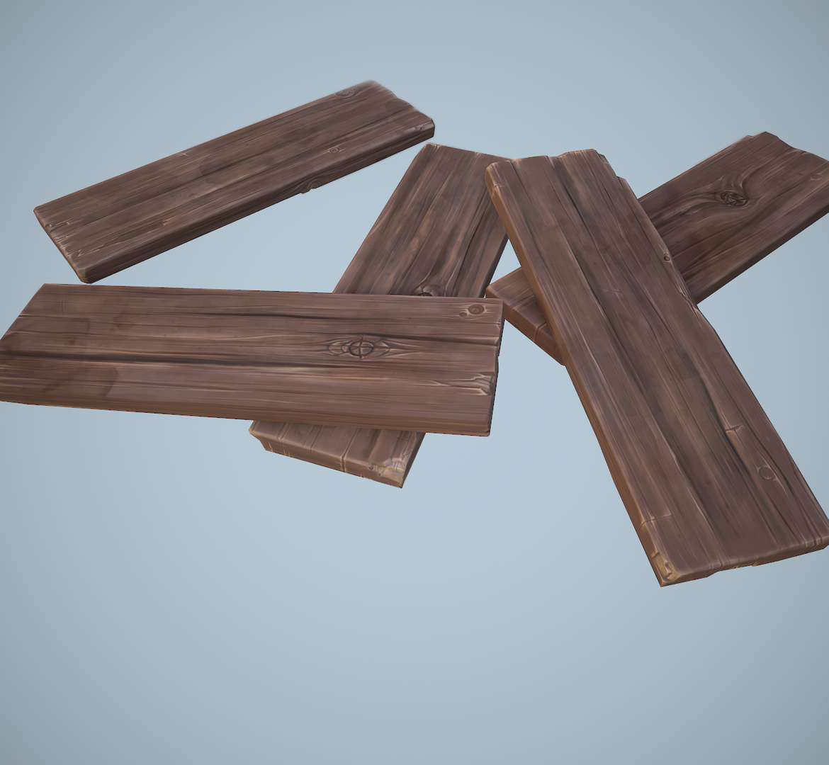 3d model stylized wooden planks