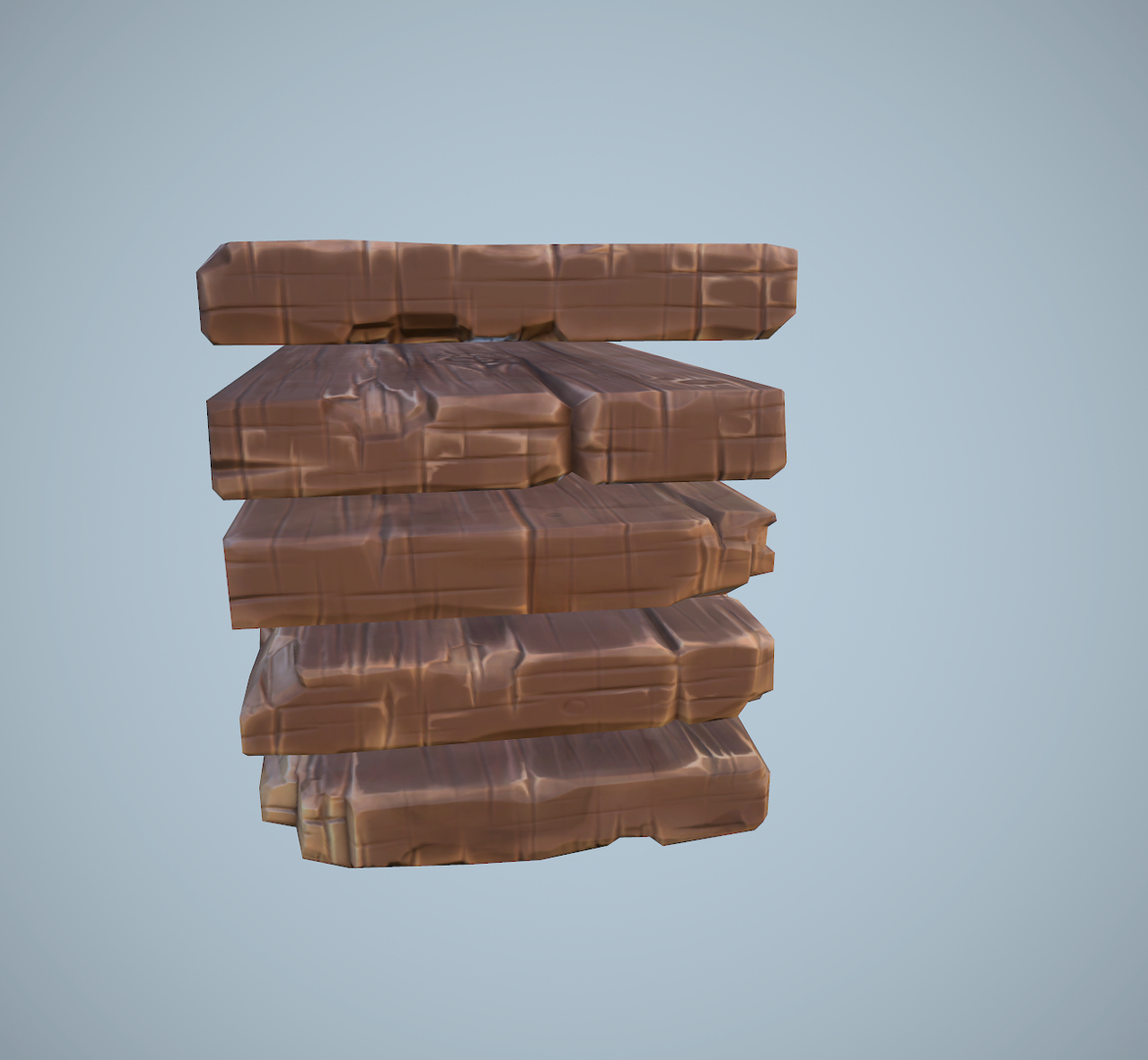3d model stylized wooden planks