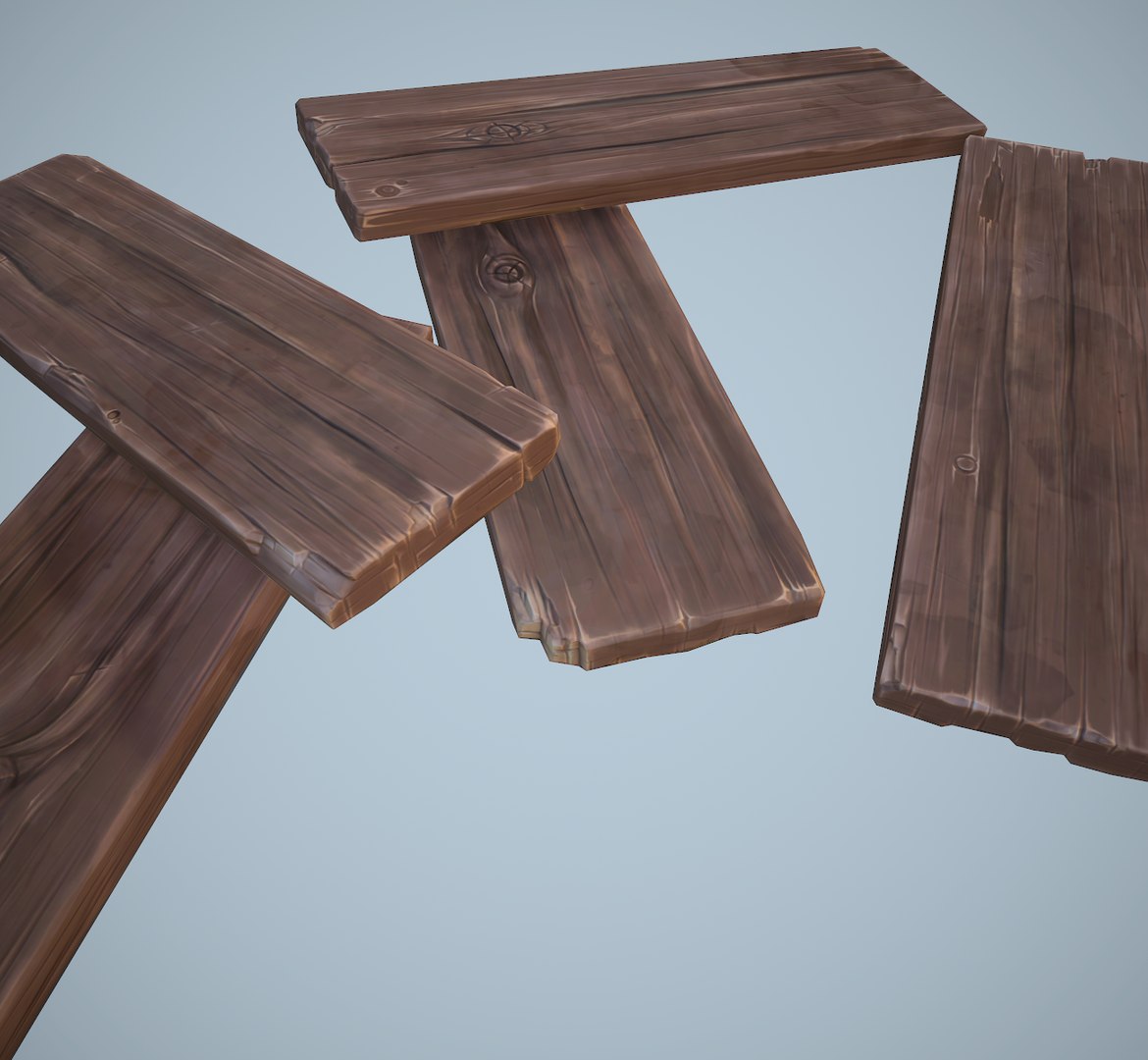 3d Model Stylized Wooden Planks