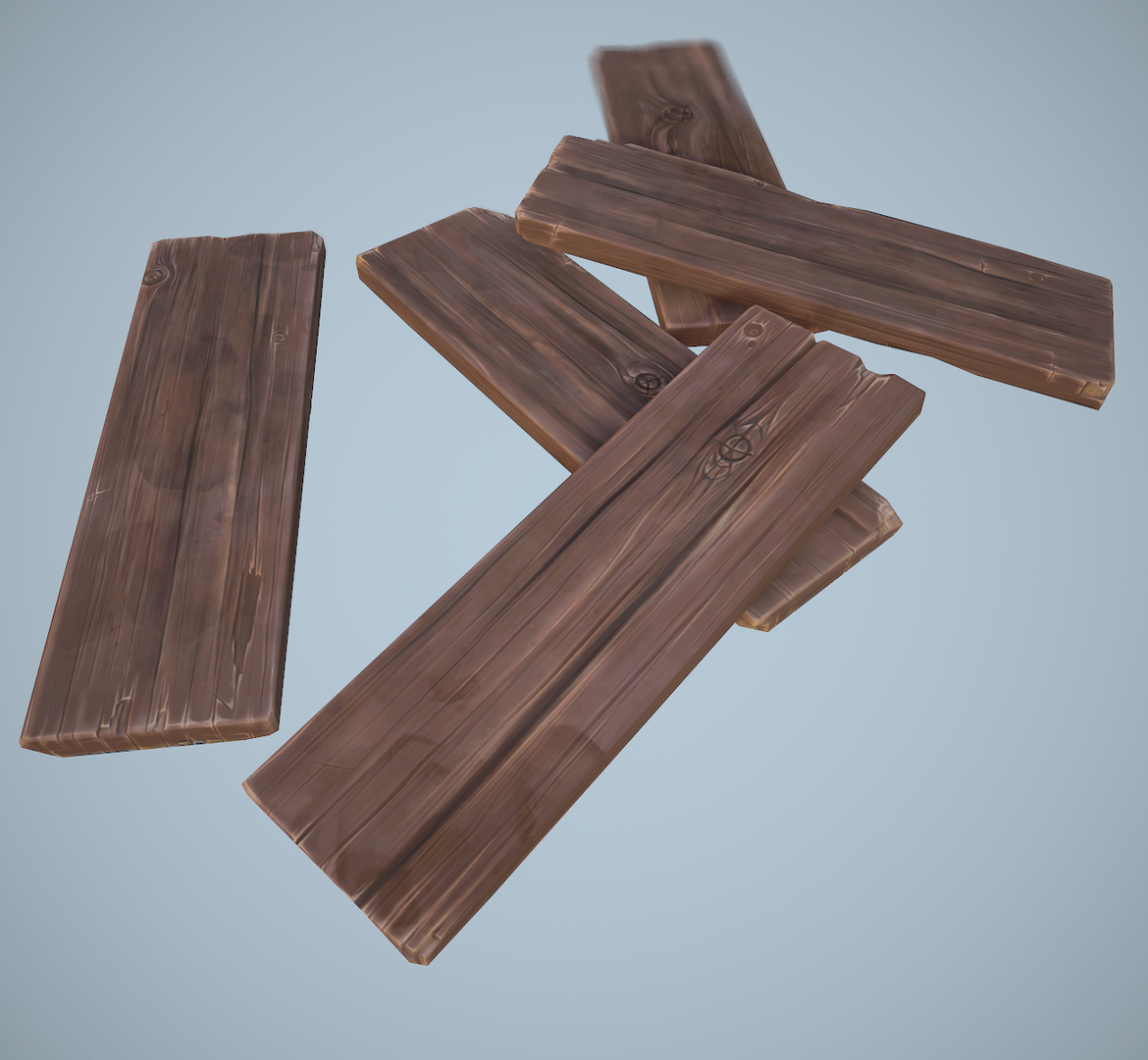 3d model stylized wooden planks