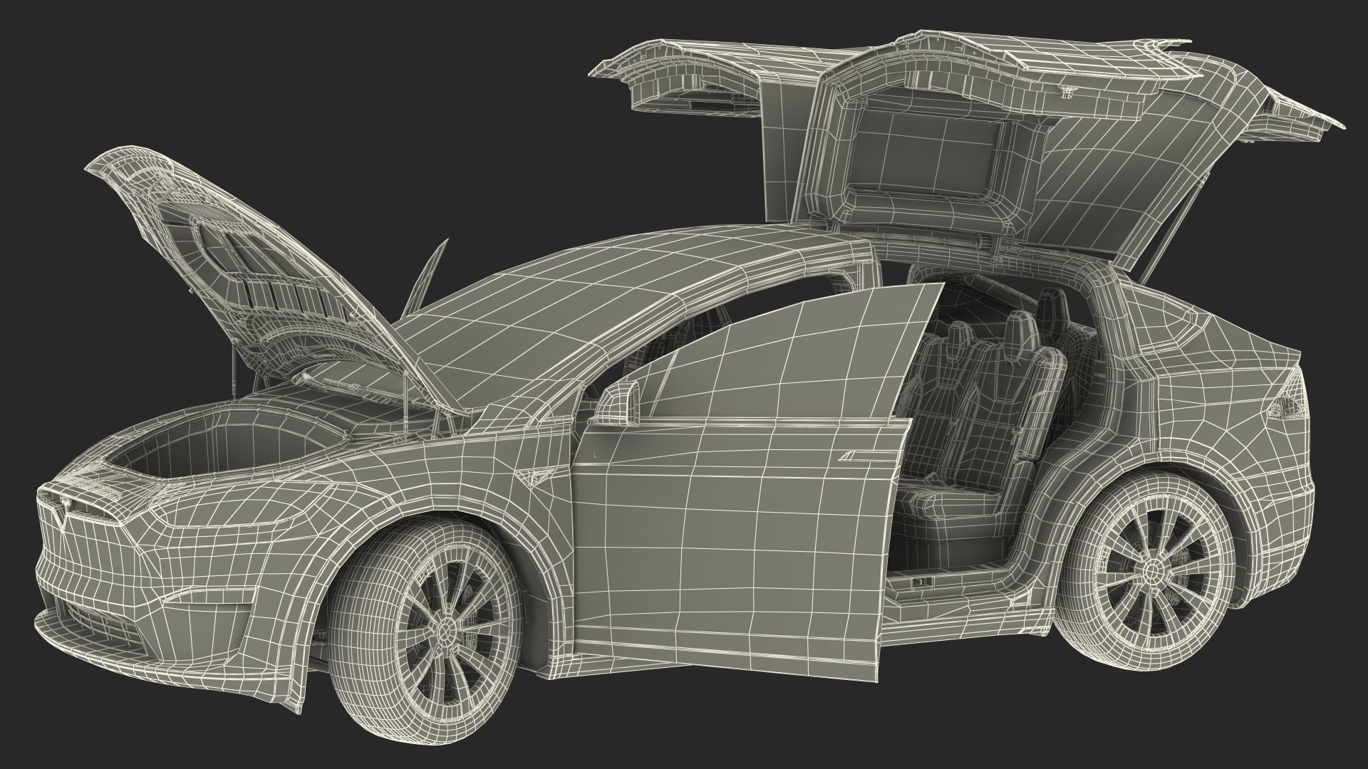 Tesla Model X Plaid Rigged 3D Model - TurboSquid 1723638