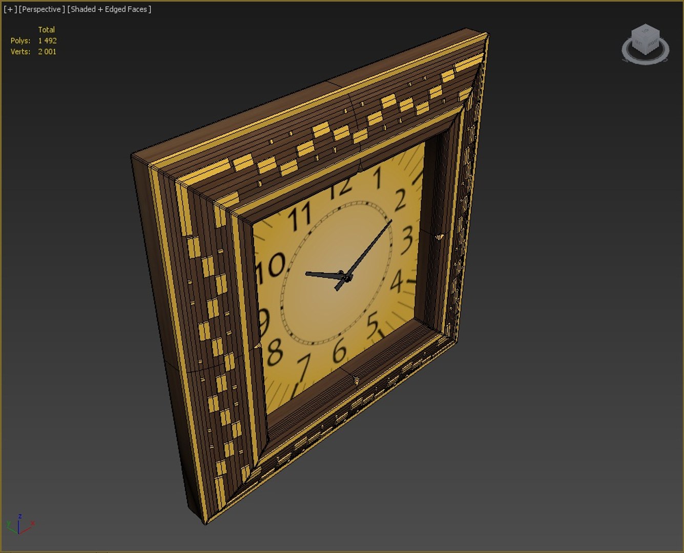 3D square wall clock decoration model - TurboSquid 1605608