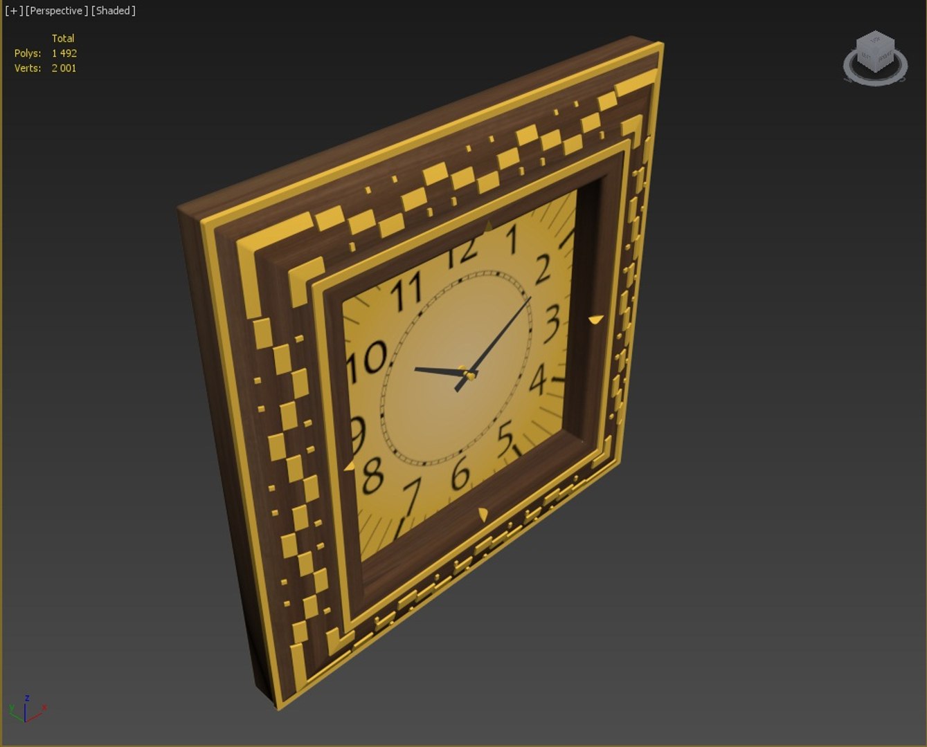 3D square wall clock decoration model - TurboSquid 1605608