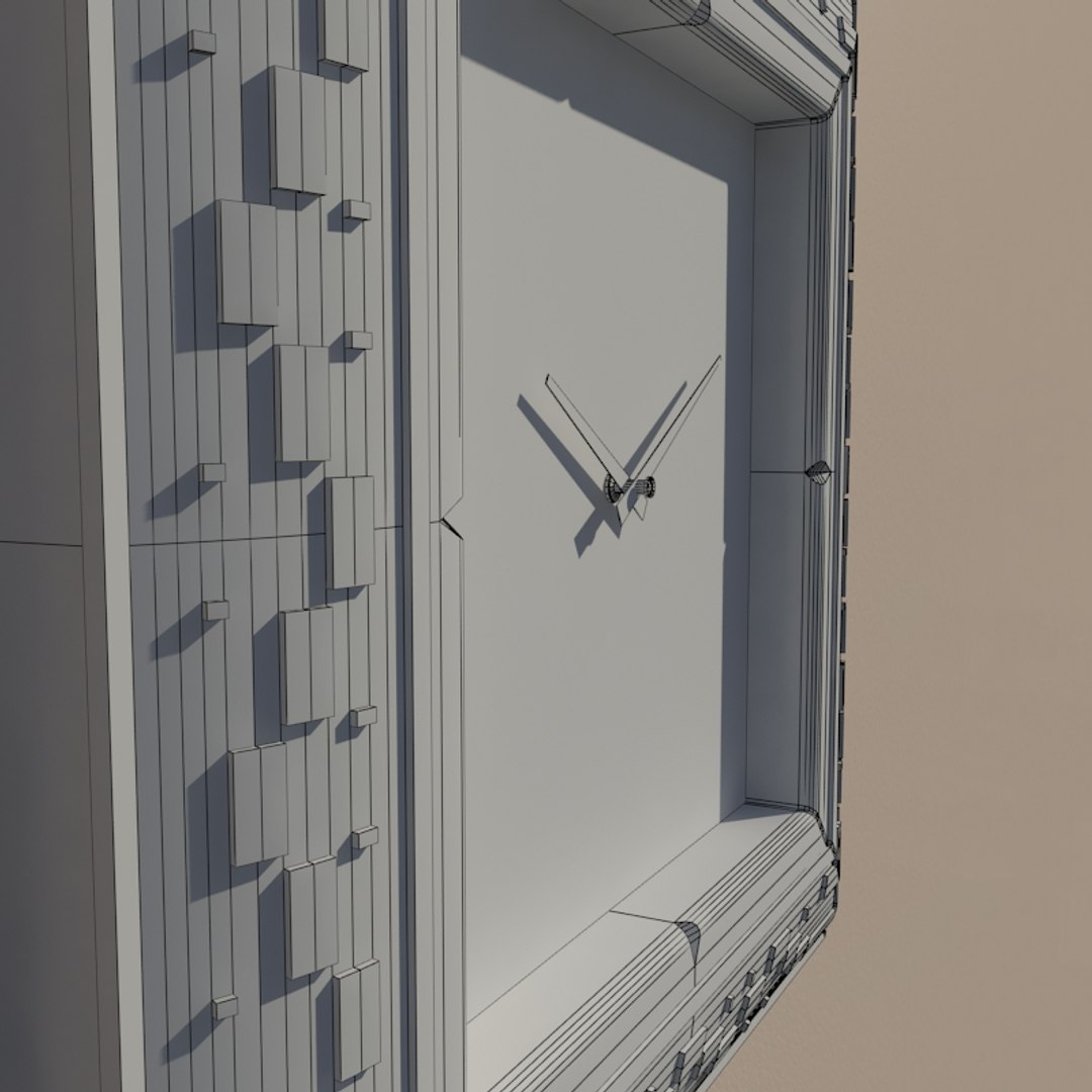 3D square wall clock decoration model - TurboSquid 1605608