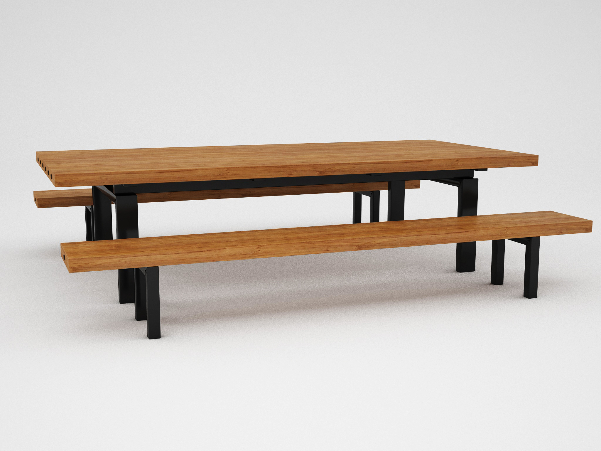 free wood table 3d model